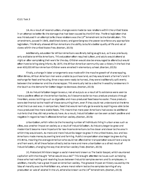 2nd atmp. Survey of US History- Task 2 - Katelyn Matthews C Task 2 A ...