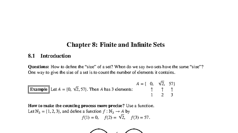 Chapter 8: Finite and Infinite Sets - Key Concepts and Definitions ...