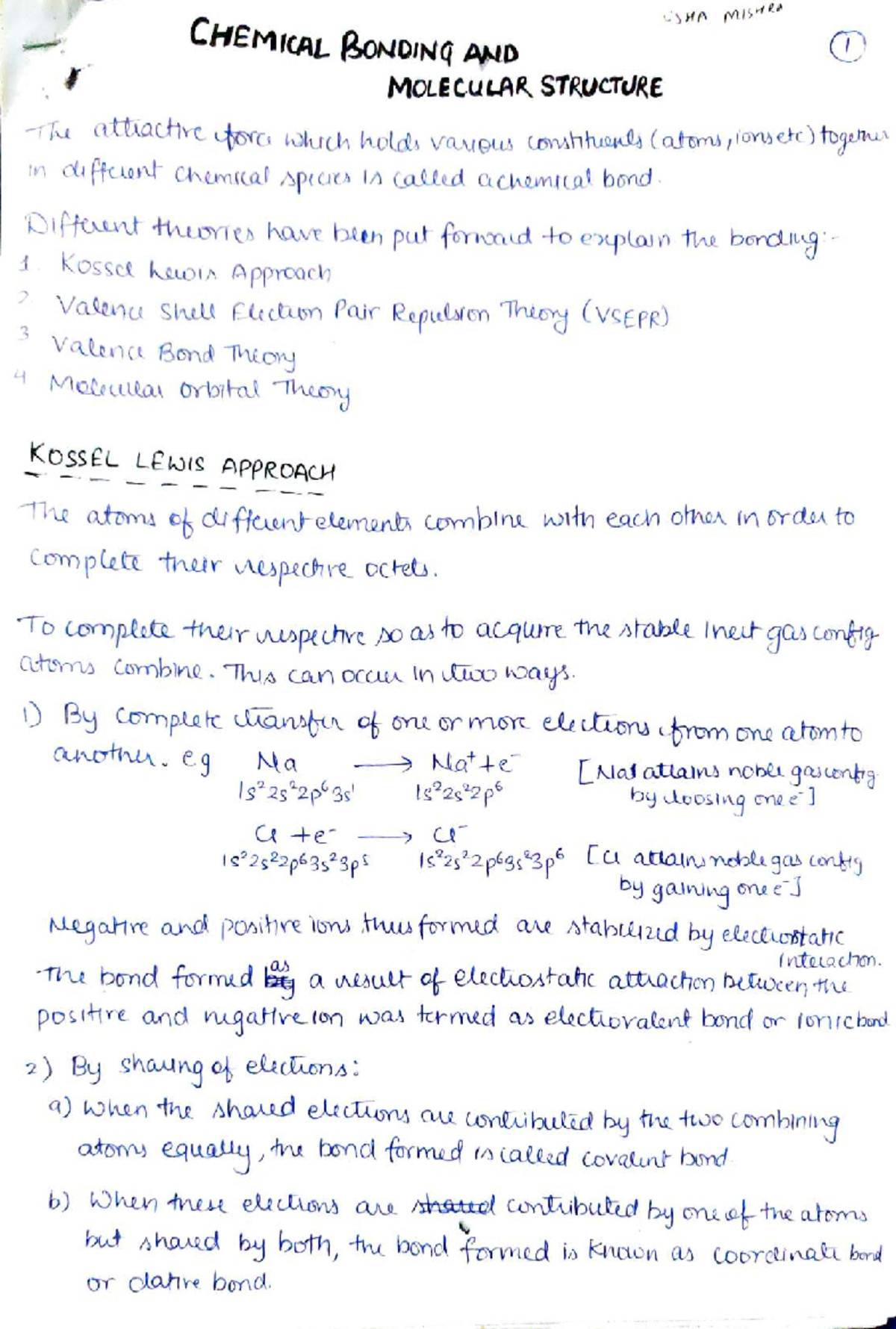 CHEM 101: Chemical Bonding - Key Concepts and Theories - Studocu