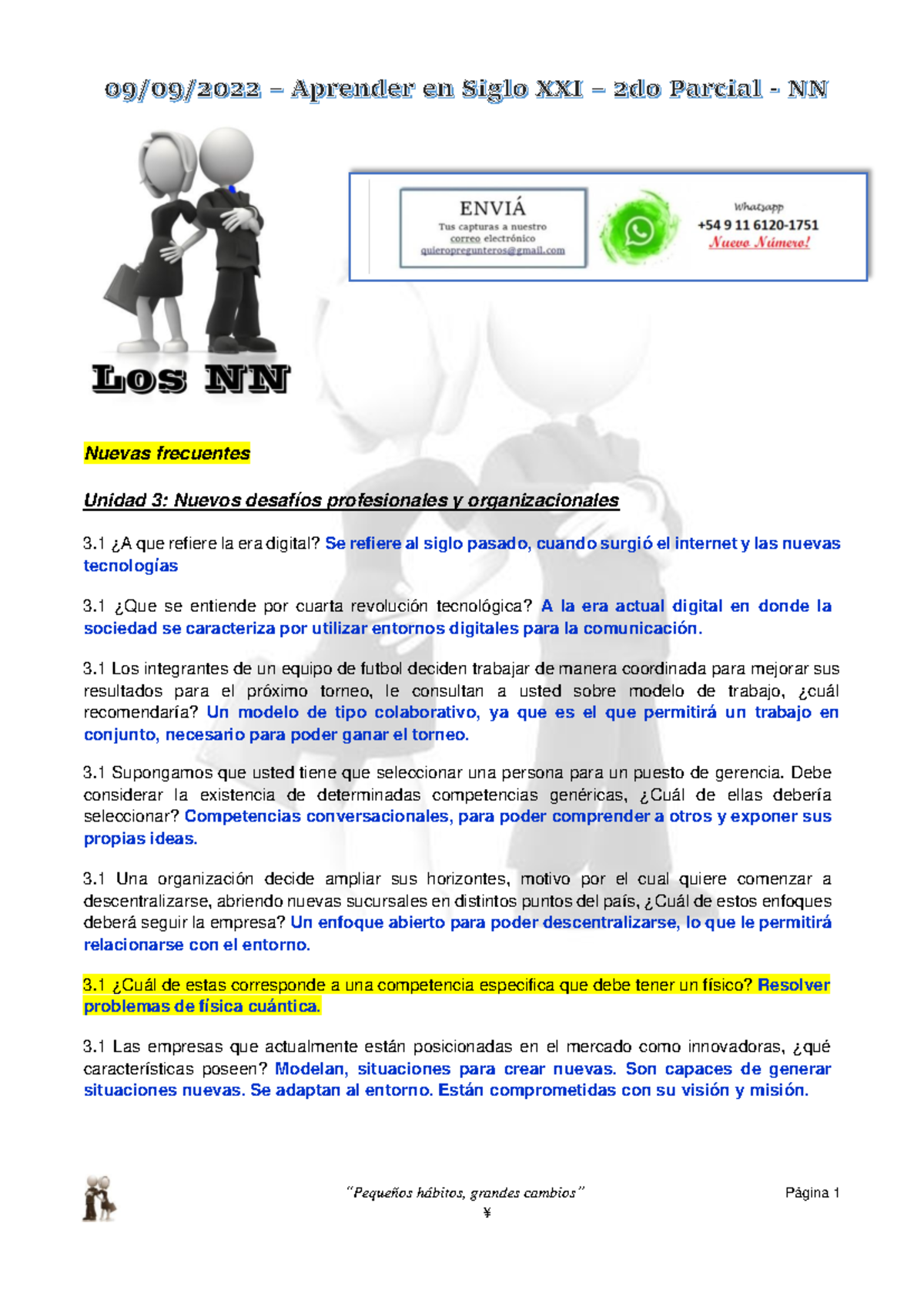 Aprender en el Siglo XXI - 2° Parcial - Competencias y Desafíos - Studocu