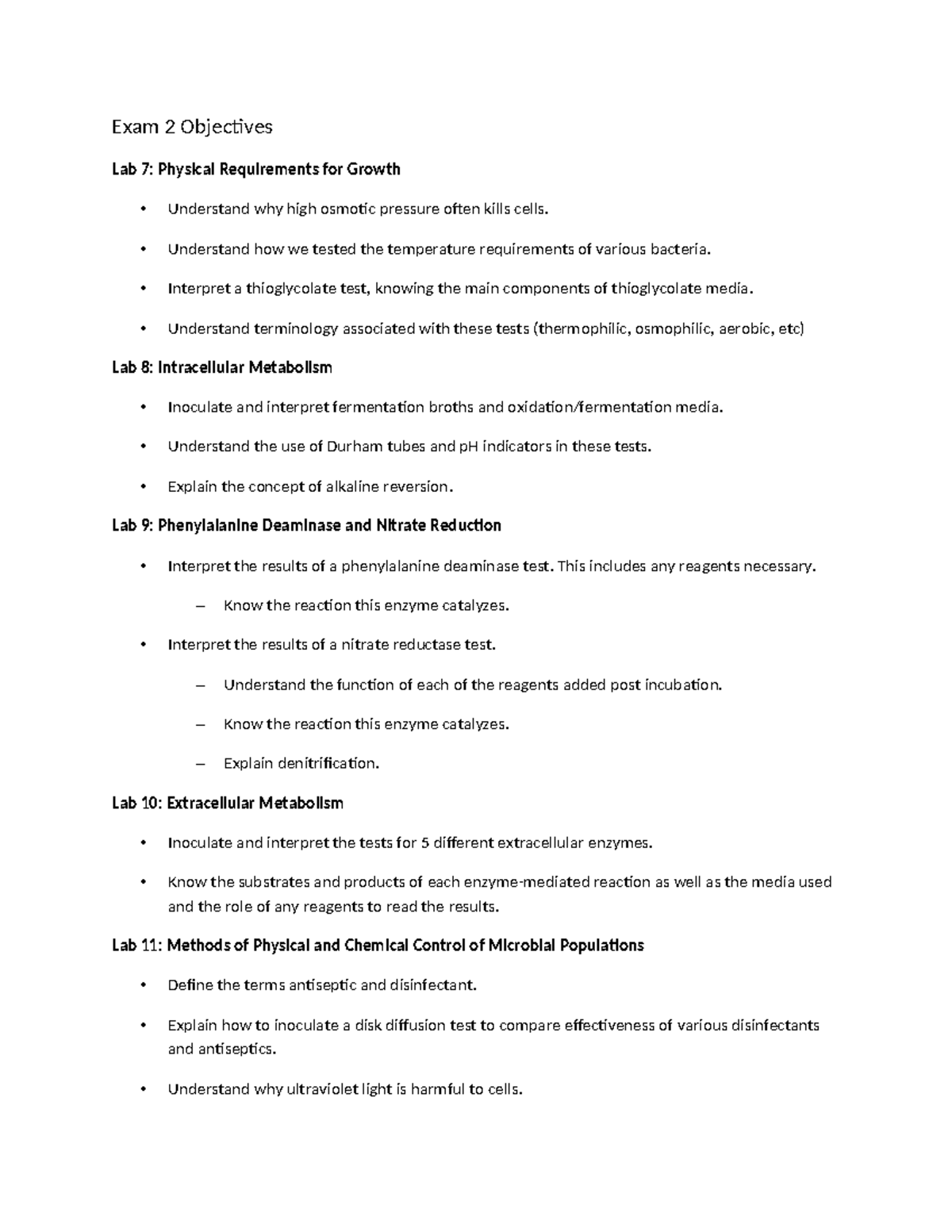 Lab Report: Microbial Growth and Control Techniques (BIOL 101 - Exam 2 ...