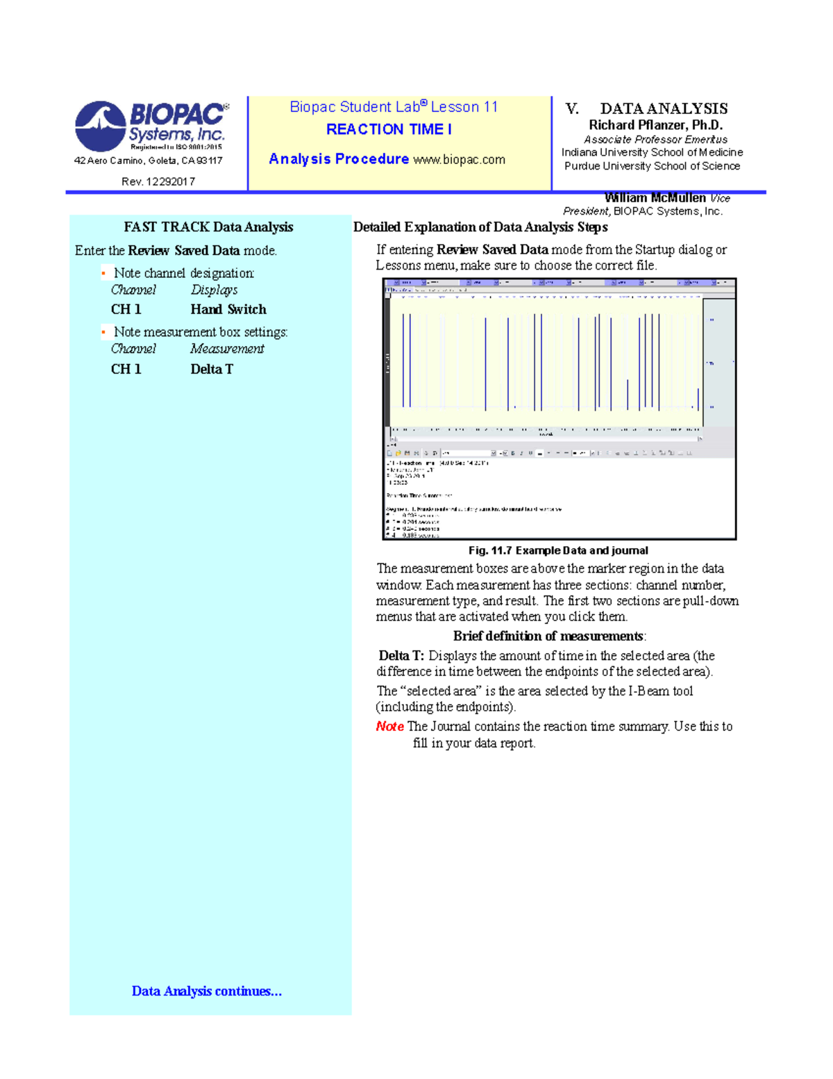 Lab 11 (BIO 101): Analysis Procedure for Reaction Time Measurements - Studocu