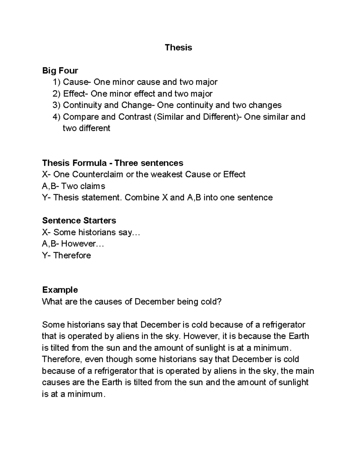 Thesis Notes on Big Four Causes and Effects Analysis - Studocu