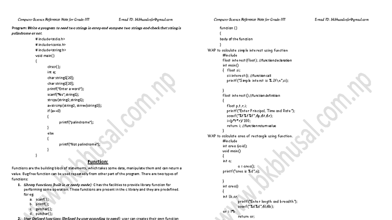 UNIT 4 Programming in C - Functions, Structures, and Pointers - Studocu