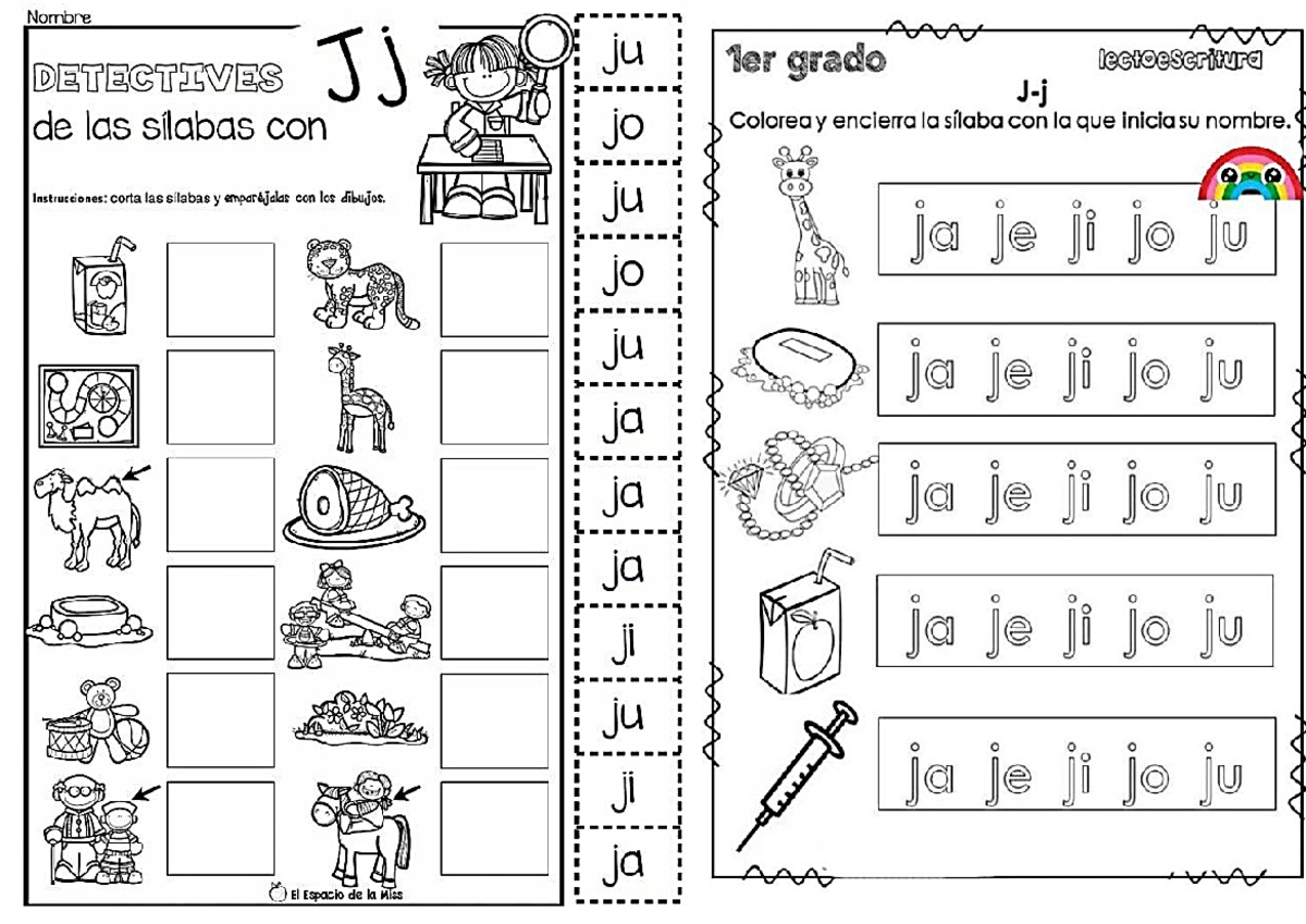 Refuerzo Consonante J - Silabas JA JE JI JO JU para 1er Grado - Studocu