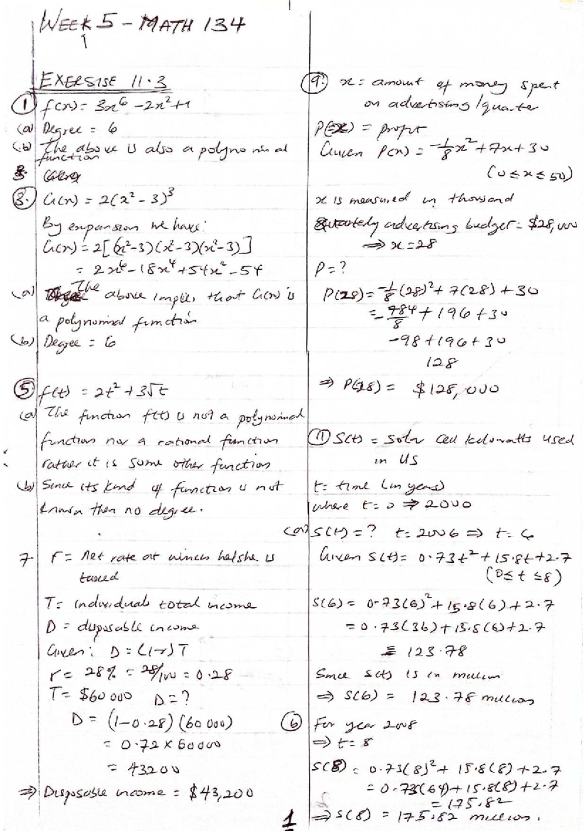 HW Unit 5 Solutions - these are answers to tutorial work - WEE MATH 134 ...