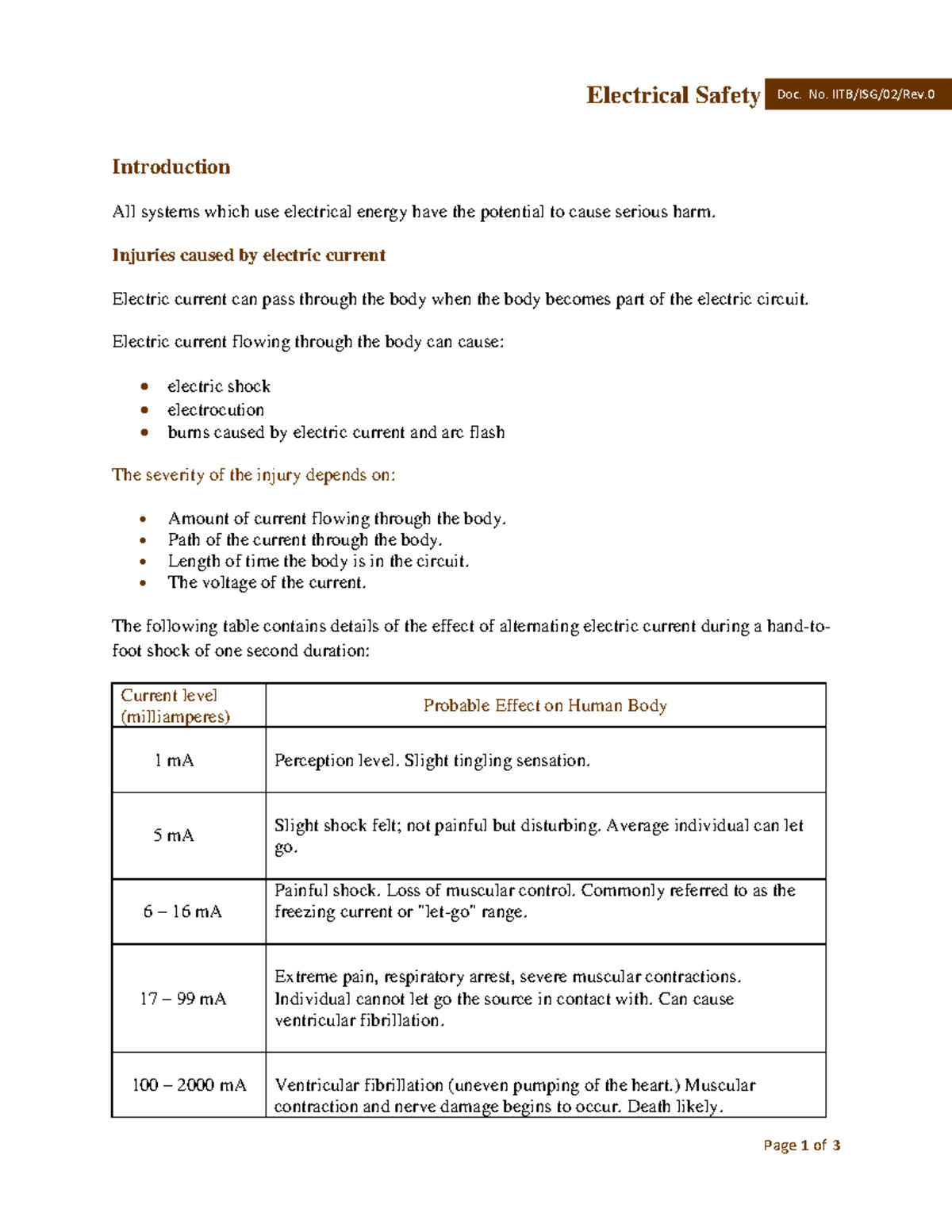 Electrical Safety Guidelines: Understanding Risks & Precautions - Studocu
