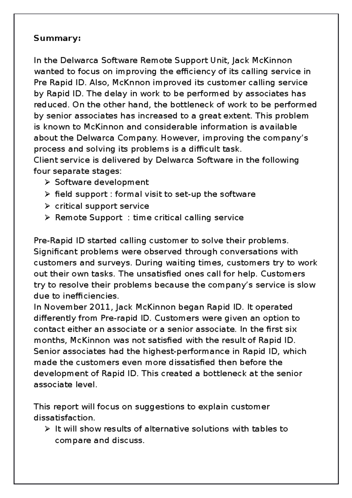 Pdfcoffee - economics - Summary: In the Delwarca Software Remote ...