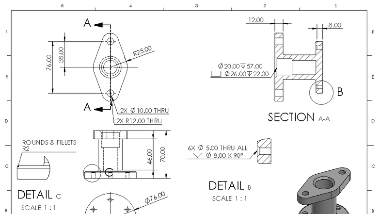 MECH 313 Assignment 1 Part 1 - Flanged Coupling Drawing - Studocu