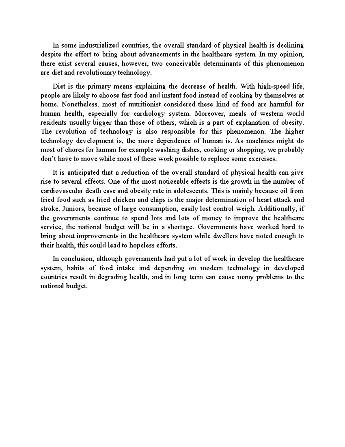 Unit 32: Declining Health Standards in Industrialized Nations - Studocu