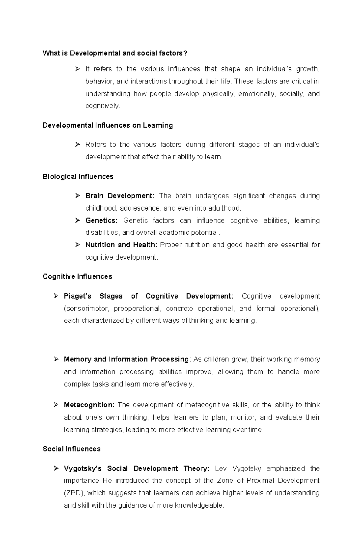 Developmental & Social Factors in Learning: Key Influences & Theories - Studocu