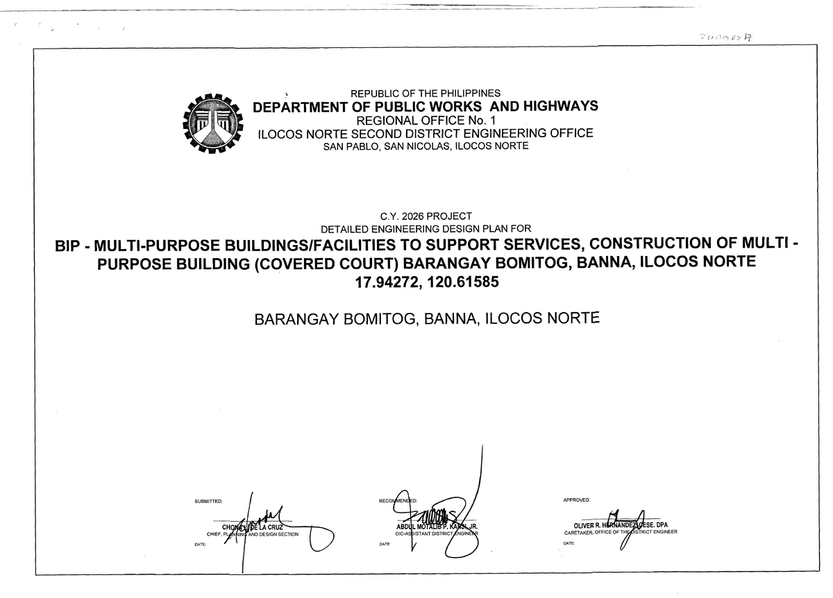 Detailed Engineering Design Plan for BIP Multi-Purpose Building ...