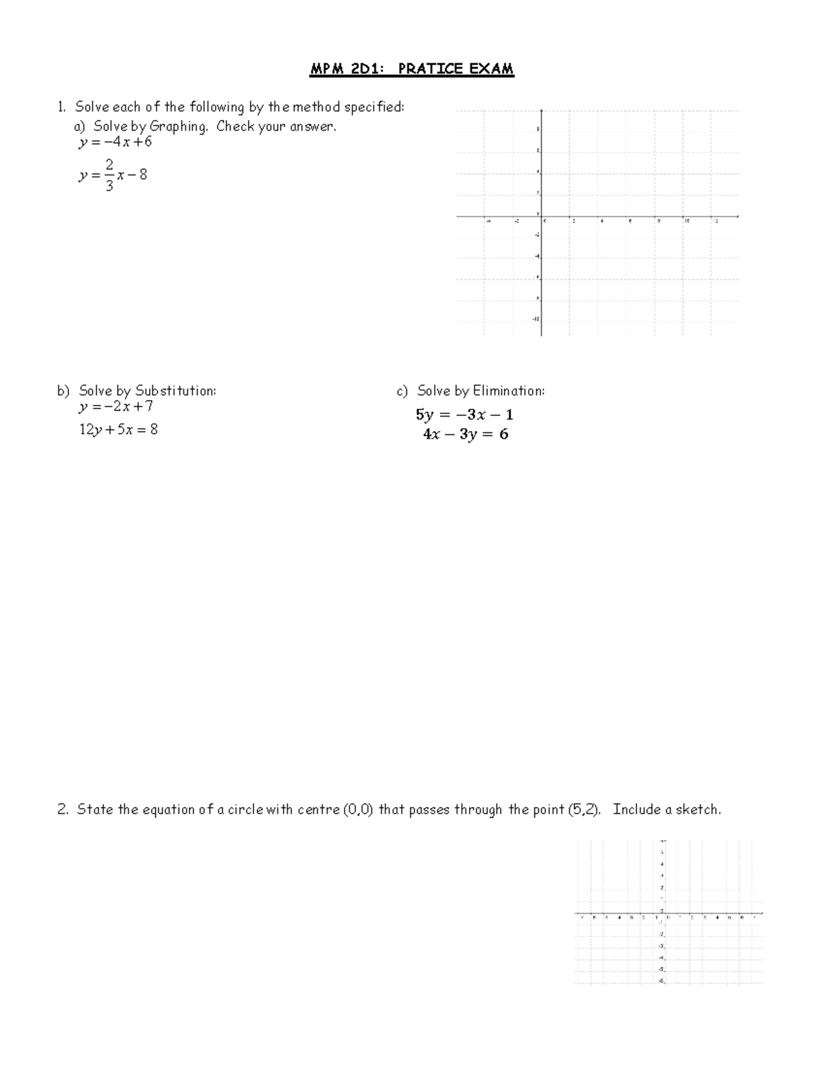 MPM2D Practice Final Exam Solutions and Problem Breakdown - Studocu