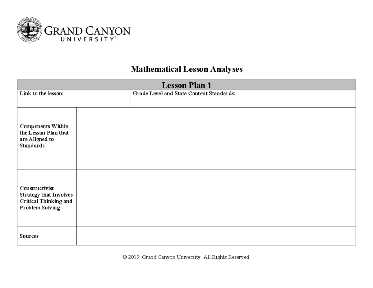 ELM-470-T2-Mathematical Lesson Analysis - ELM-470 - Mathematical Lesson ...
