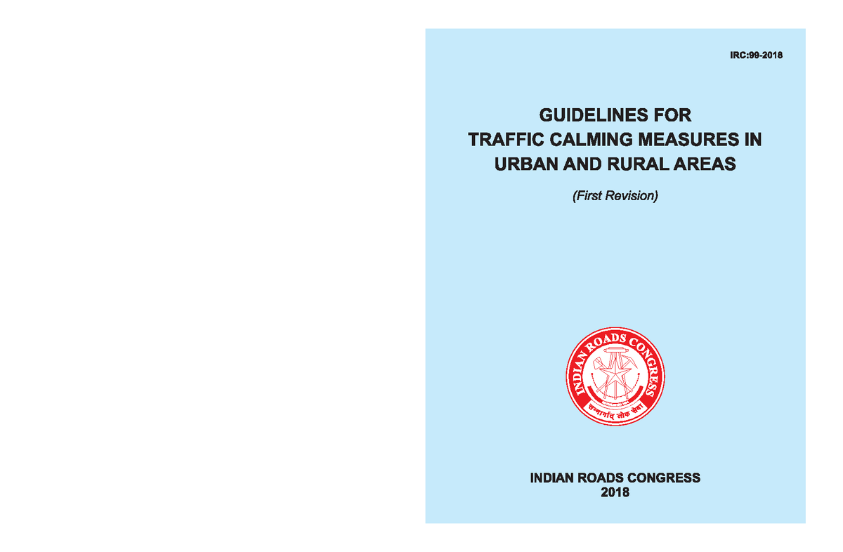 IRC:99 Traffic Calming Measures in Urban & Rural Areas (First Revision ...
