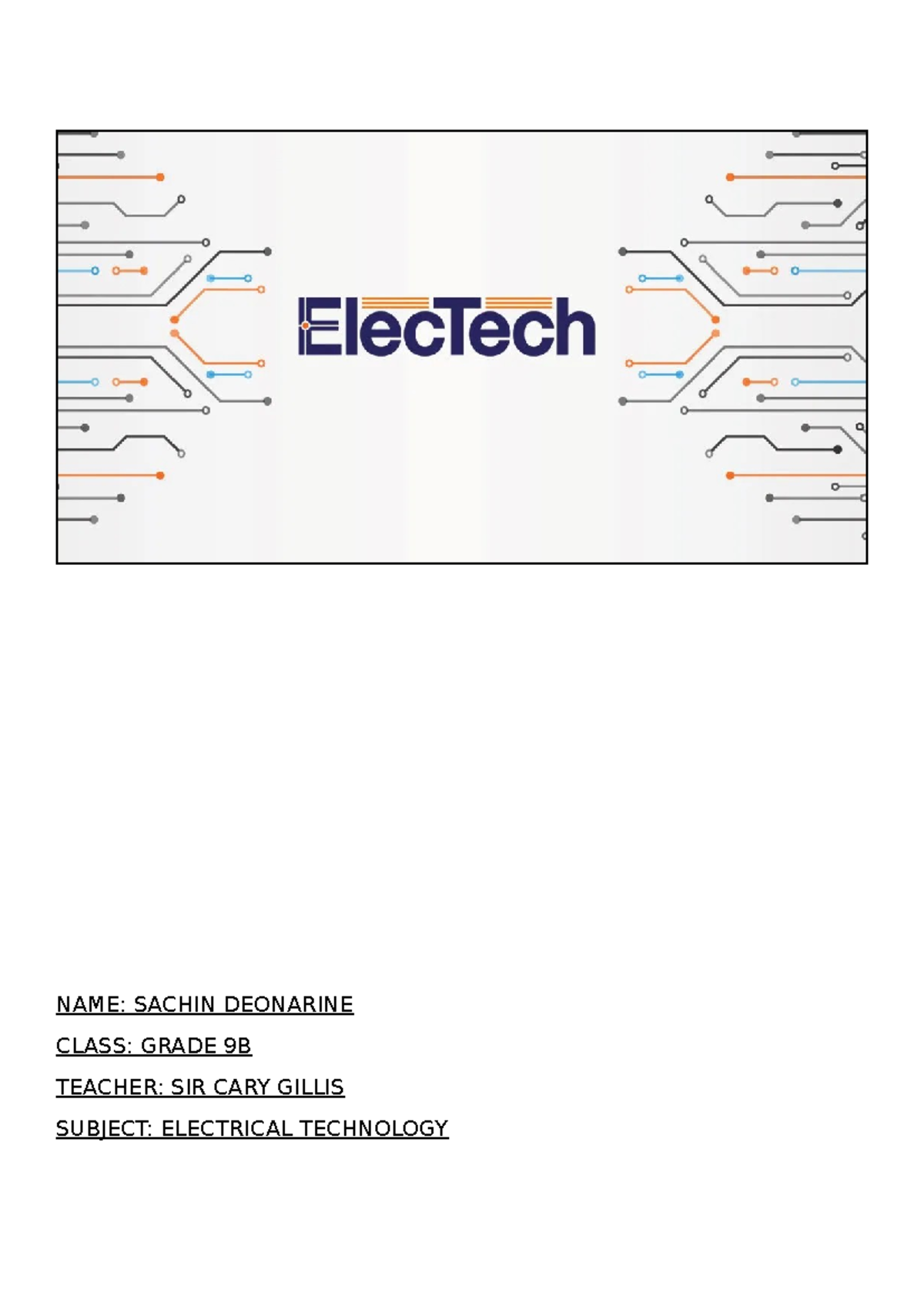 Grade 9B Electrical Technology: Types of Resistors Explained - Studocu