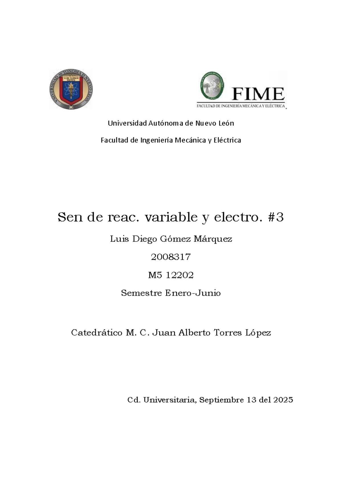 Tarea # 3 Res. U. T. 3, Sen de reac. variable y electro LDGM 2008 317 ...