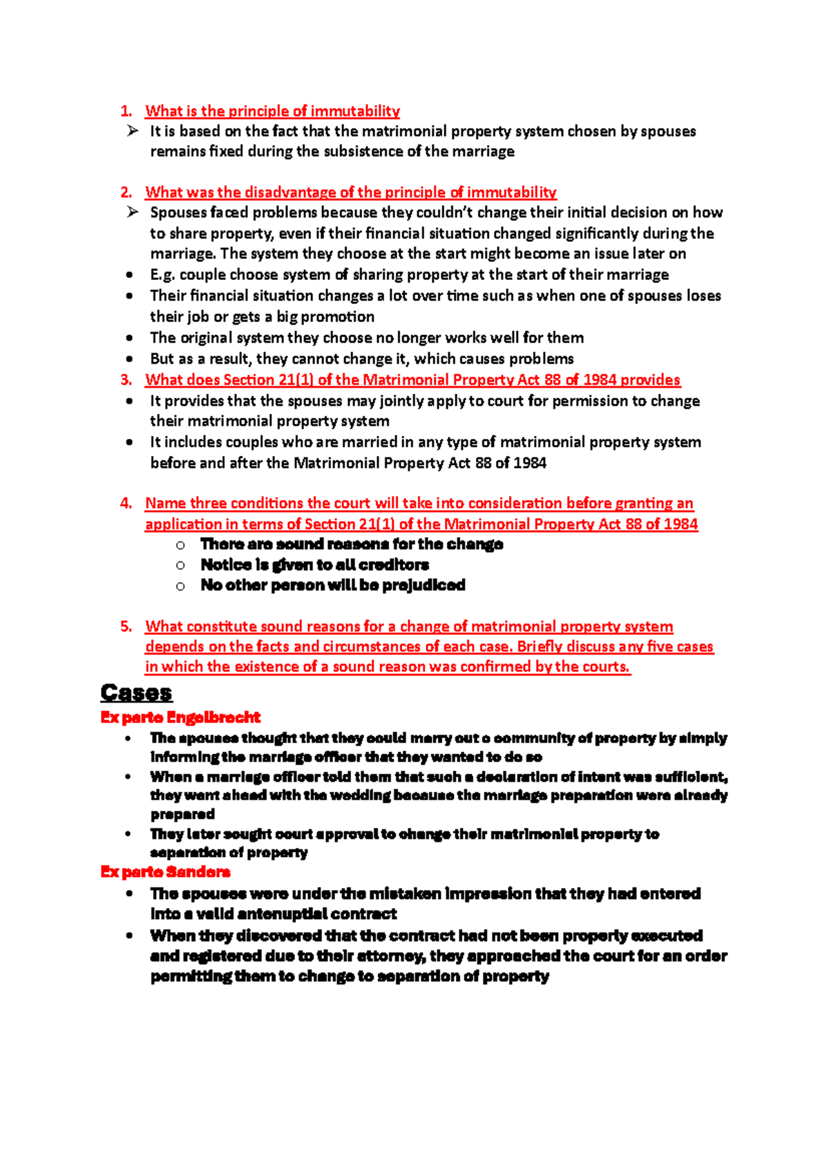 TEST2 Preparation 2024: Matrimonial Property Systems Explained - Studocu