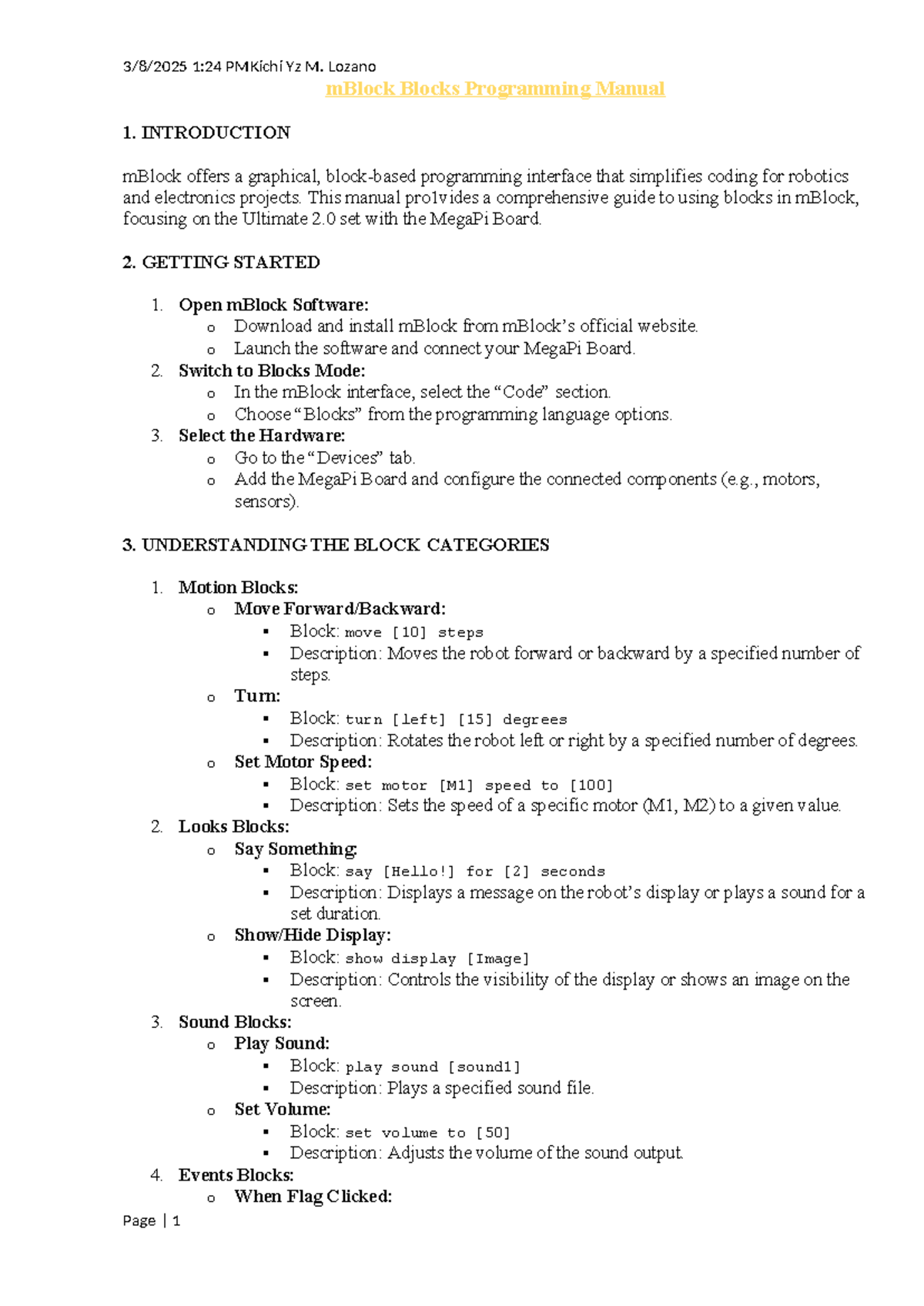 M Block Blocks And Python Programming Manual Mblock Blocks Programming