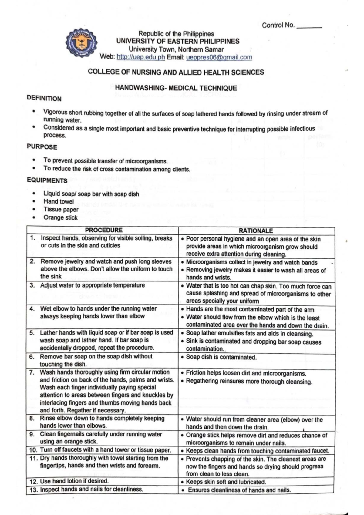 Handwashing Techniques for Infection Control - Nursing 101 - Studocu