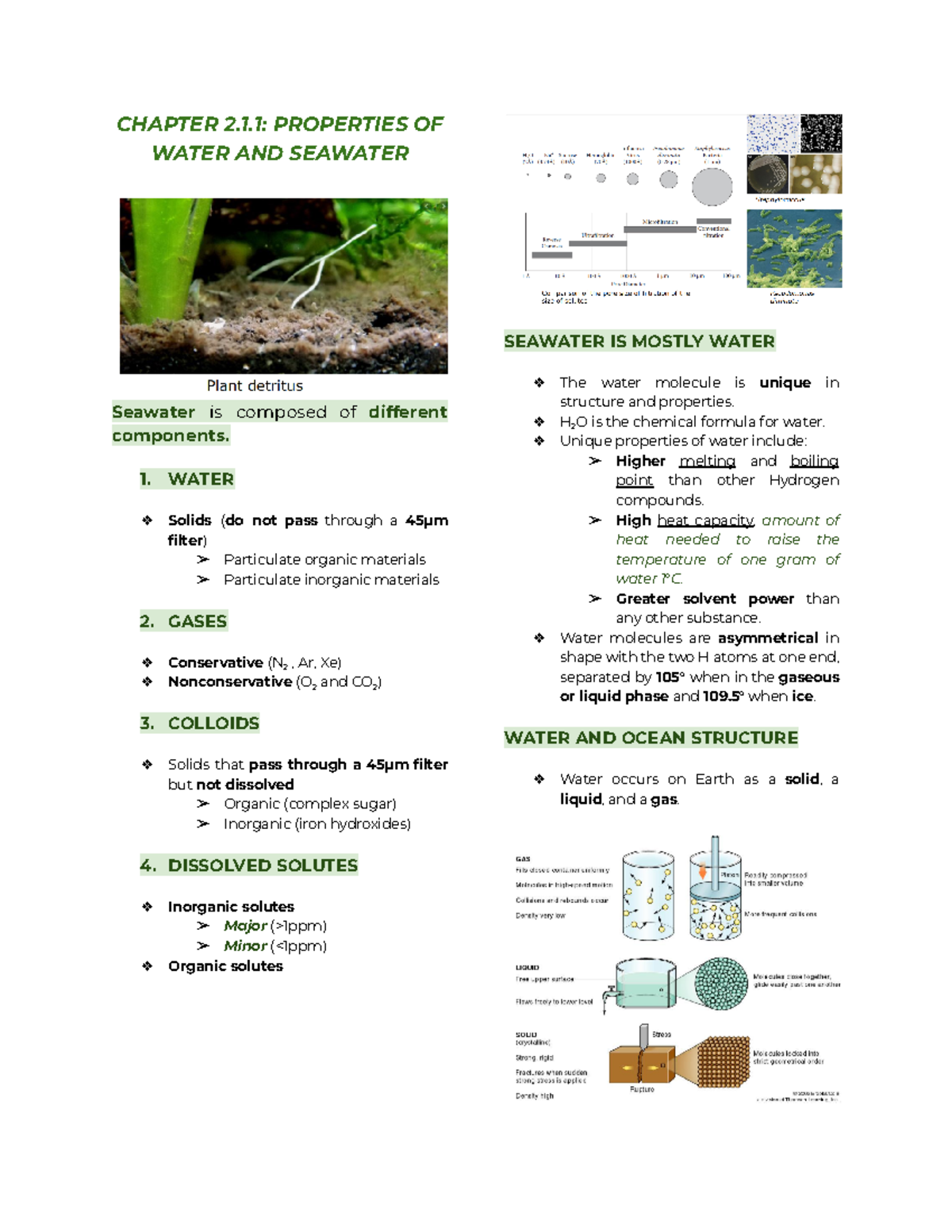 Properties of Water and Seawater - CHAPTER 2.1: PROPERTIES OF WATER AND ...