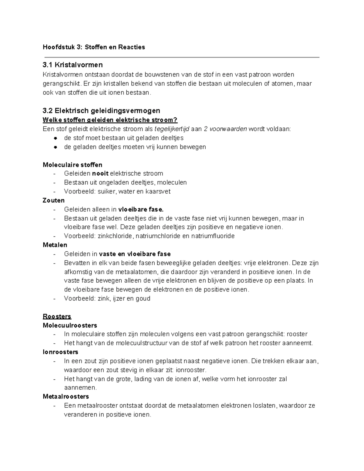 Scheikunde Hoofdstuk 4: Vanderwaalsbinding en Oplosbaarheid - Studeersnel