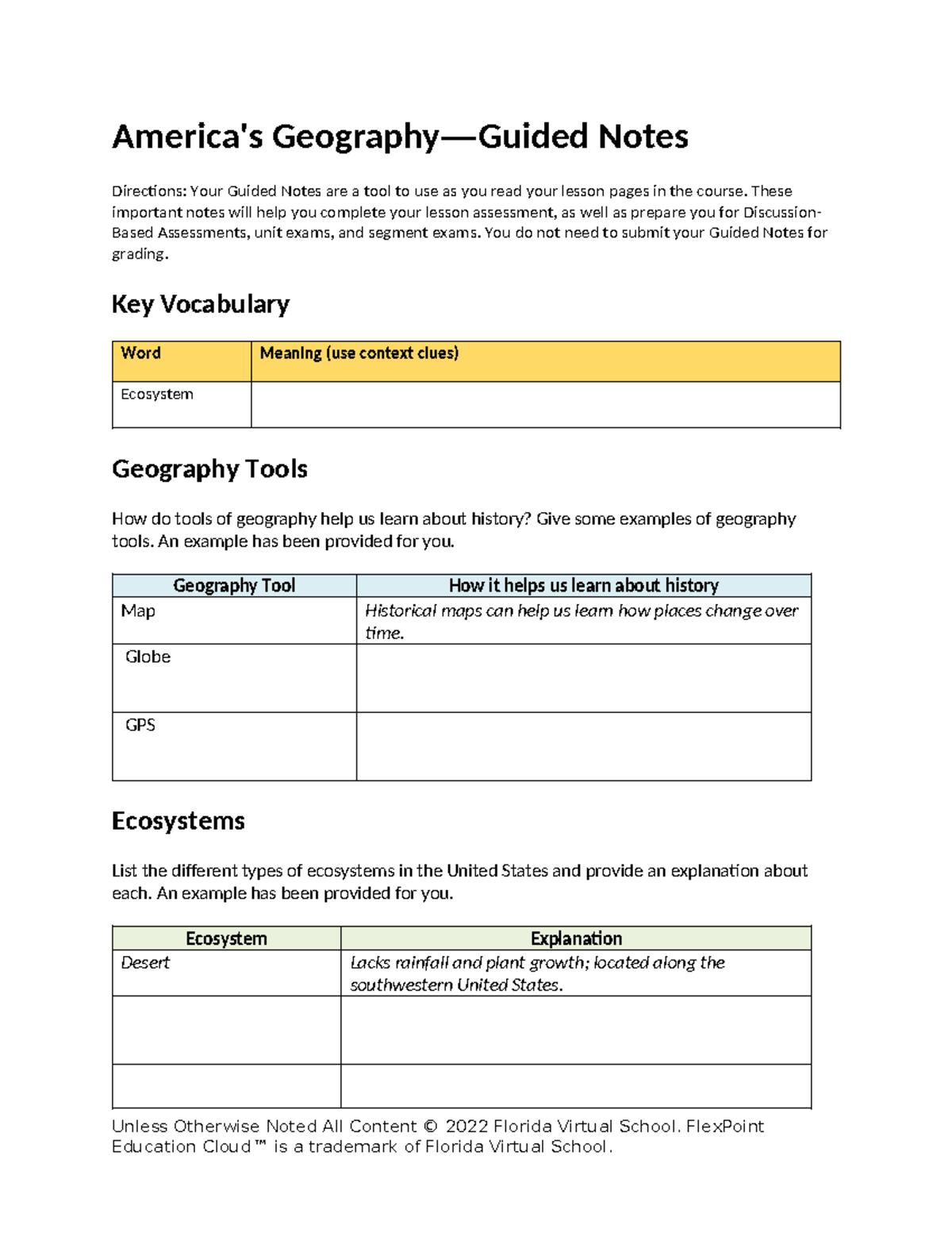 Americas geography guided notes - America's Geography—Guided Notes ...
