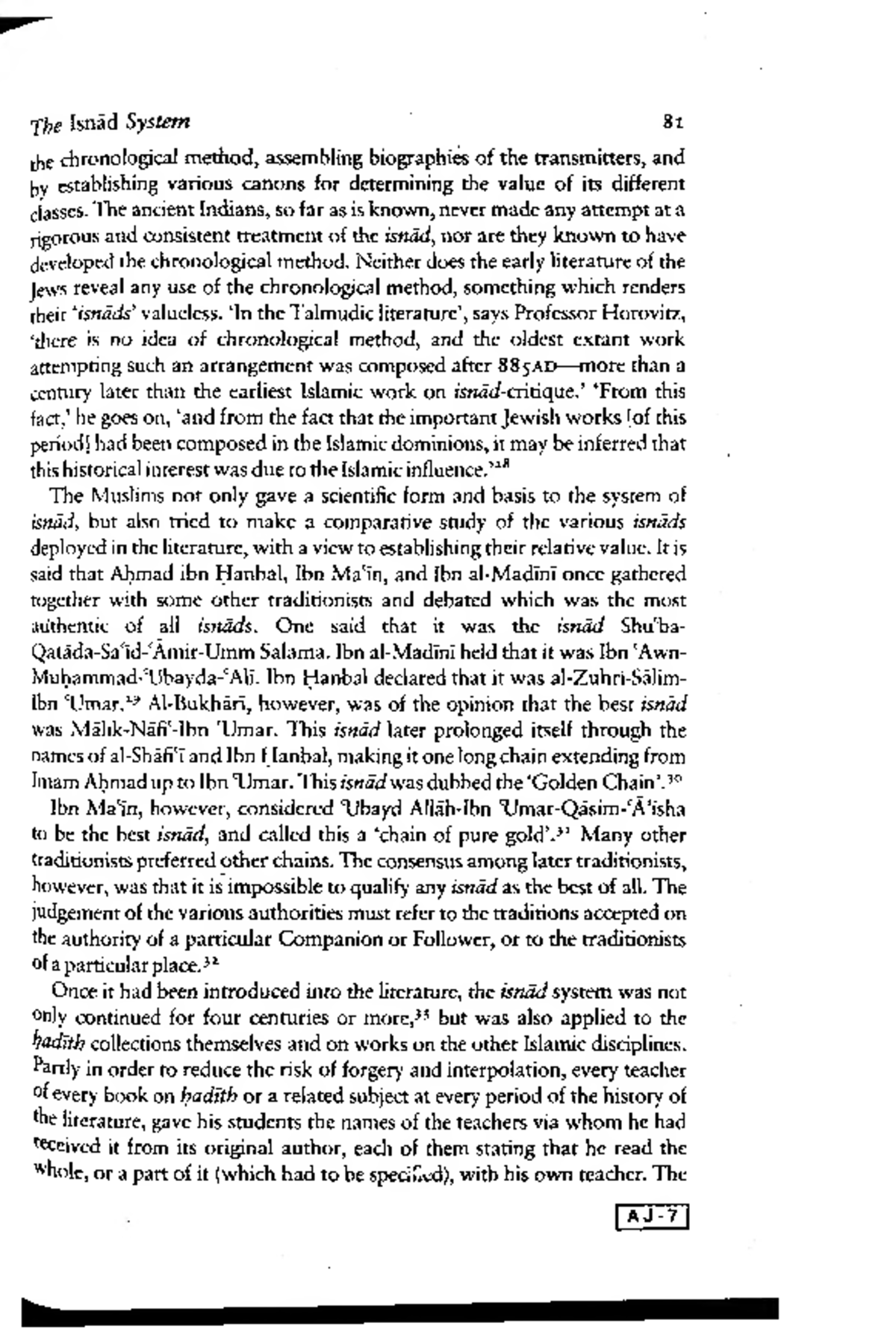Hadith Literature 2: The Isnad System and Its Historical Context ...