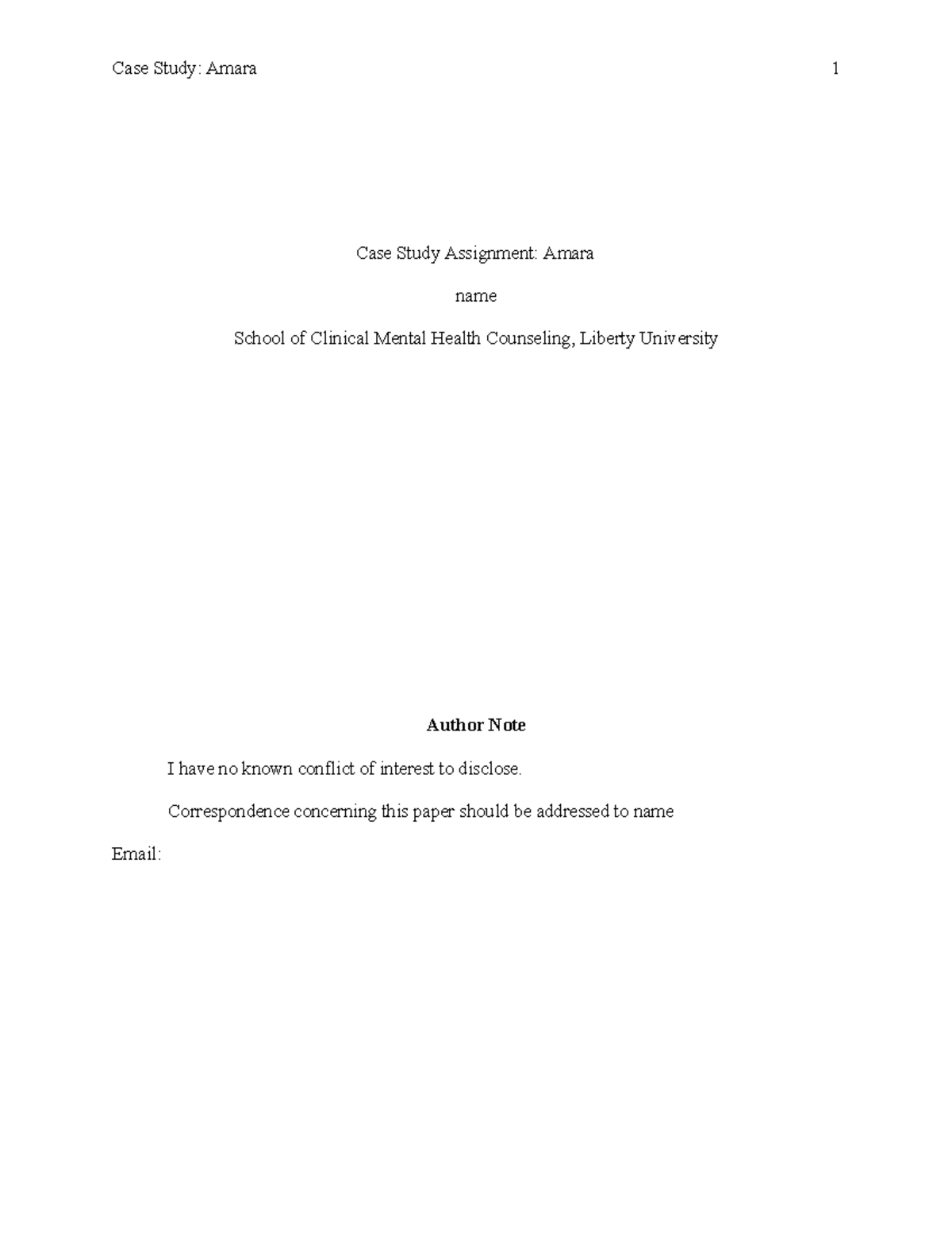 Case Study Assignment: Generalized Anxiety Disorder in Amara (CMHC 101 ...