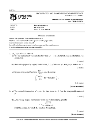 2020May - Past paper practice - IM27 MATRICULATION AND SECONDARY ...