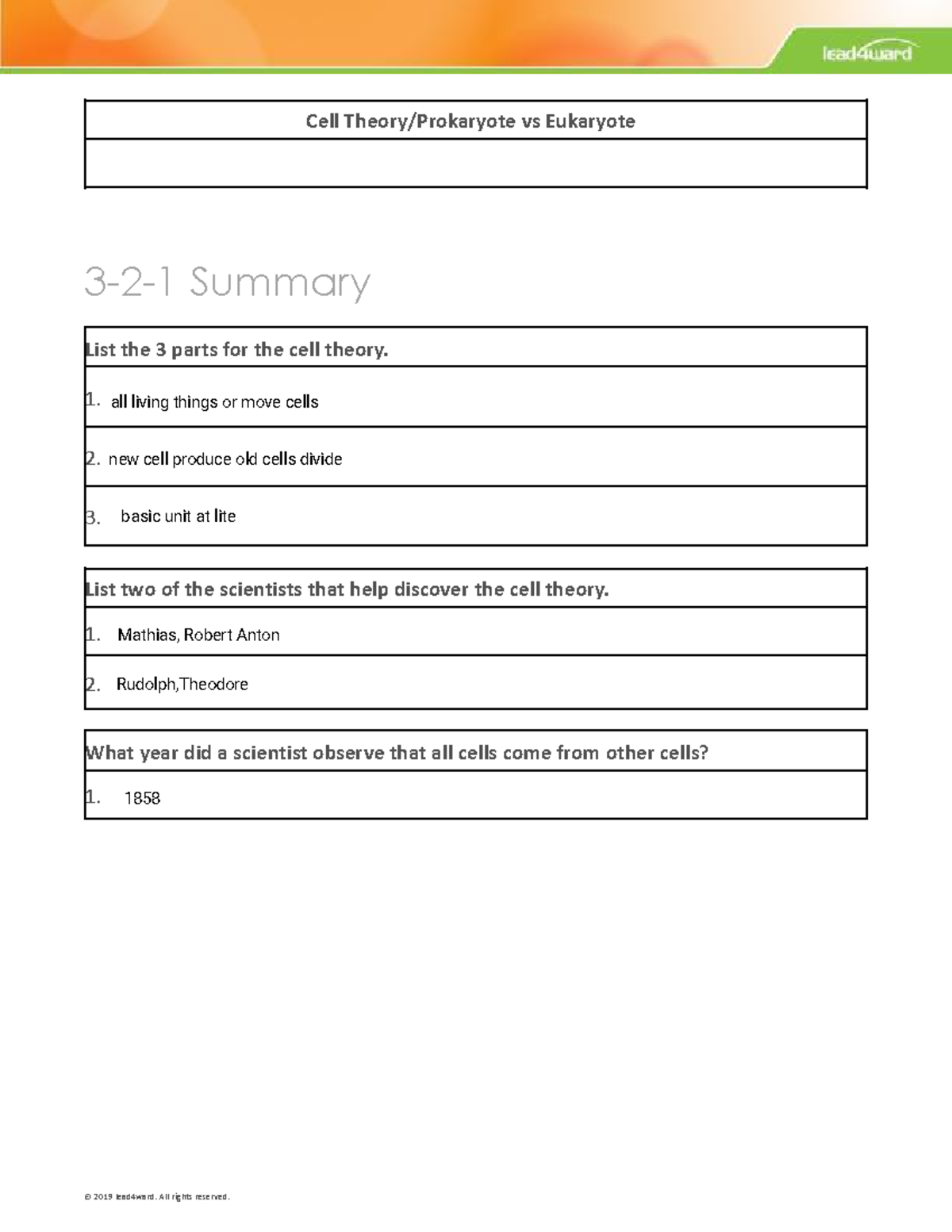 Joyce Celant Milien - Cell Theory warm up 8 26.docx - STRATEGIES Cell ...