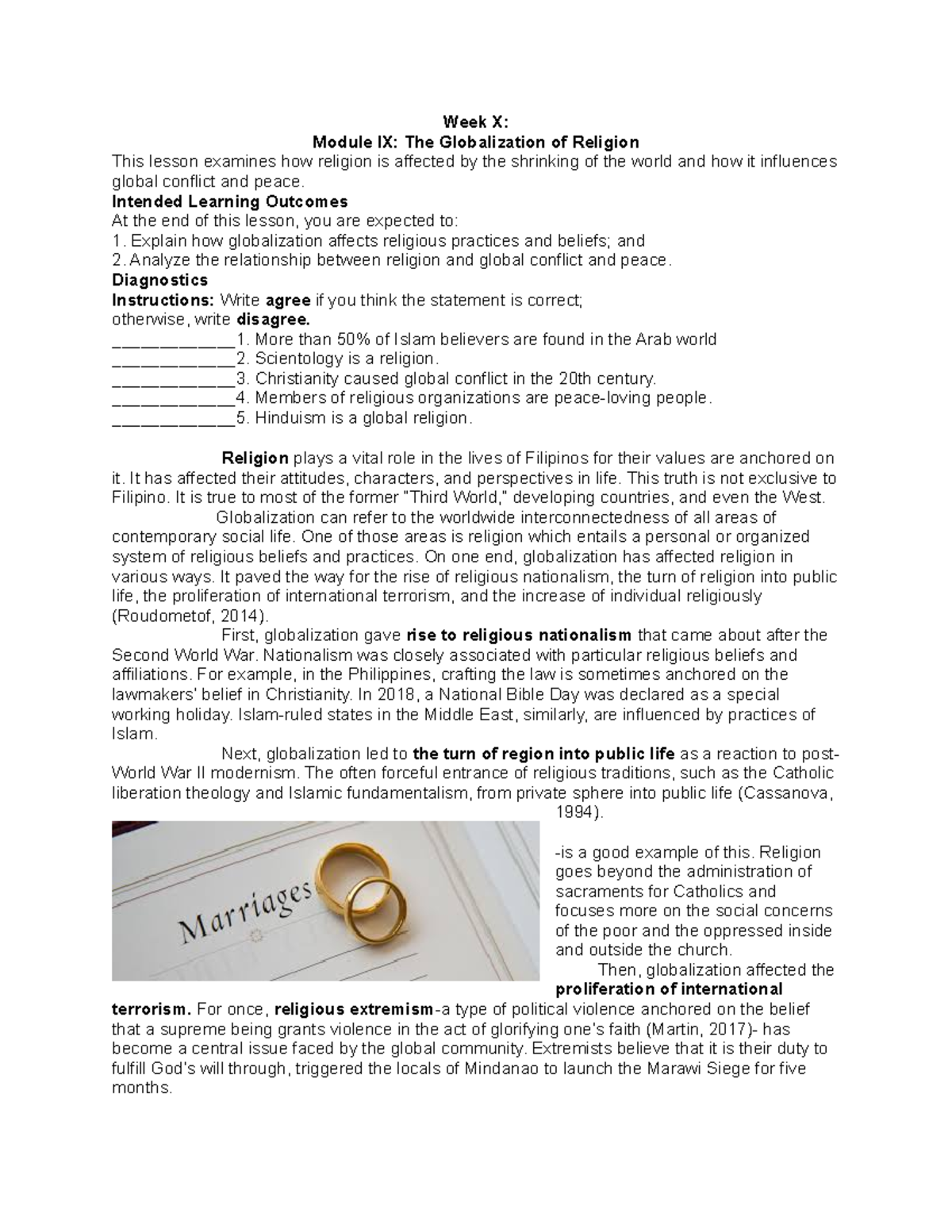 Globalization of Religion: Effects and Implications (Module IX) - Studocu