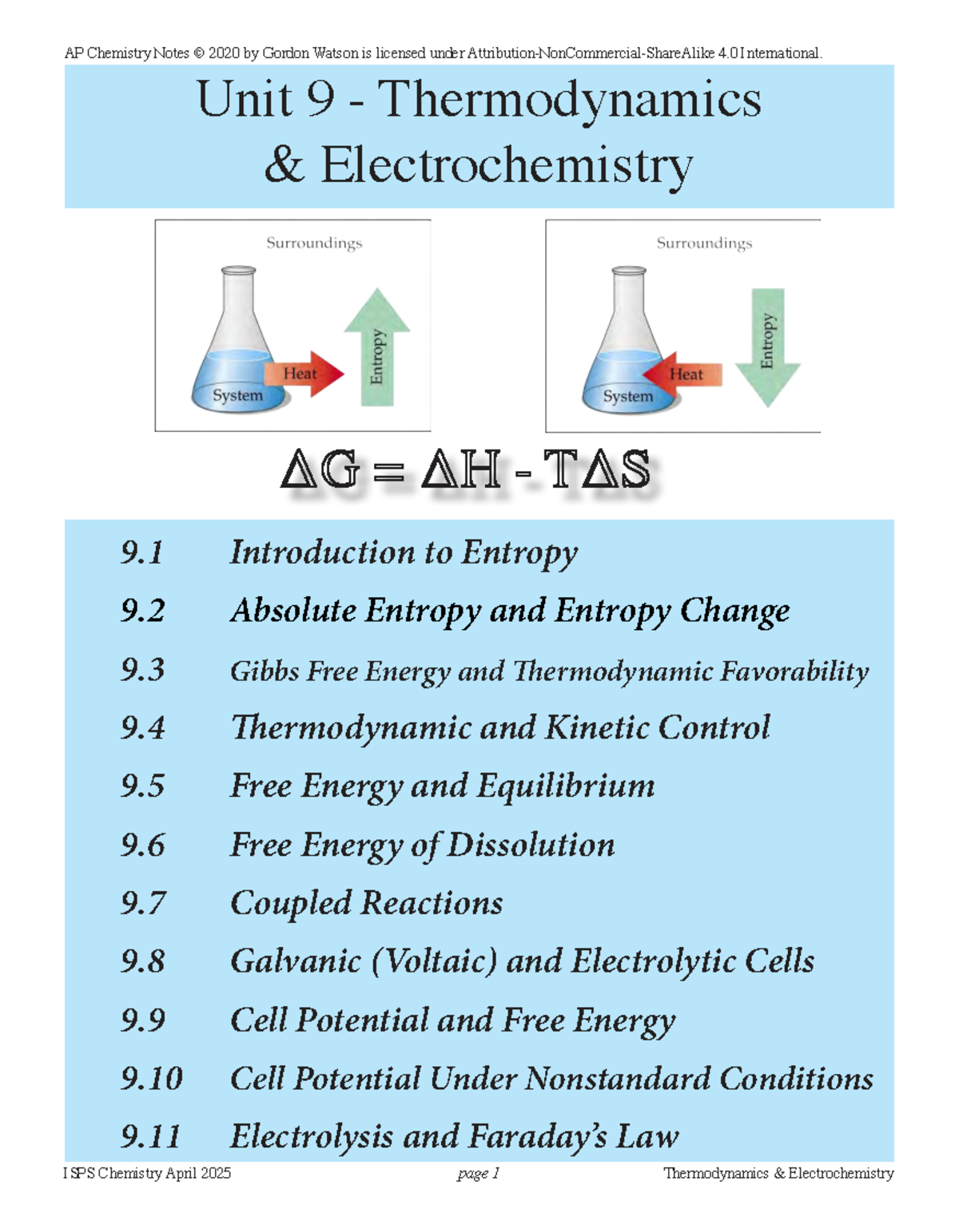 AP Chemistry Unit 9: Thermodynamics & Electrochemistry Study Notes ...