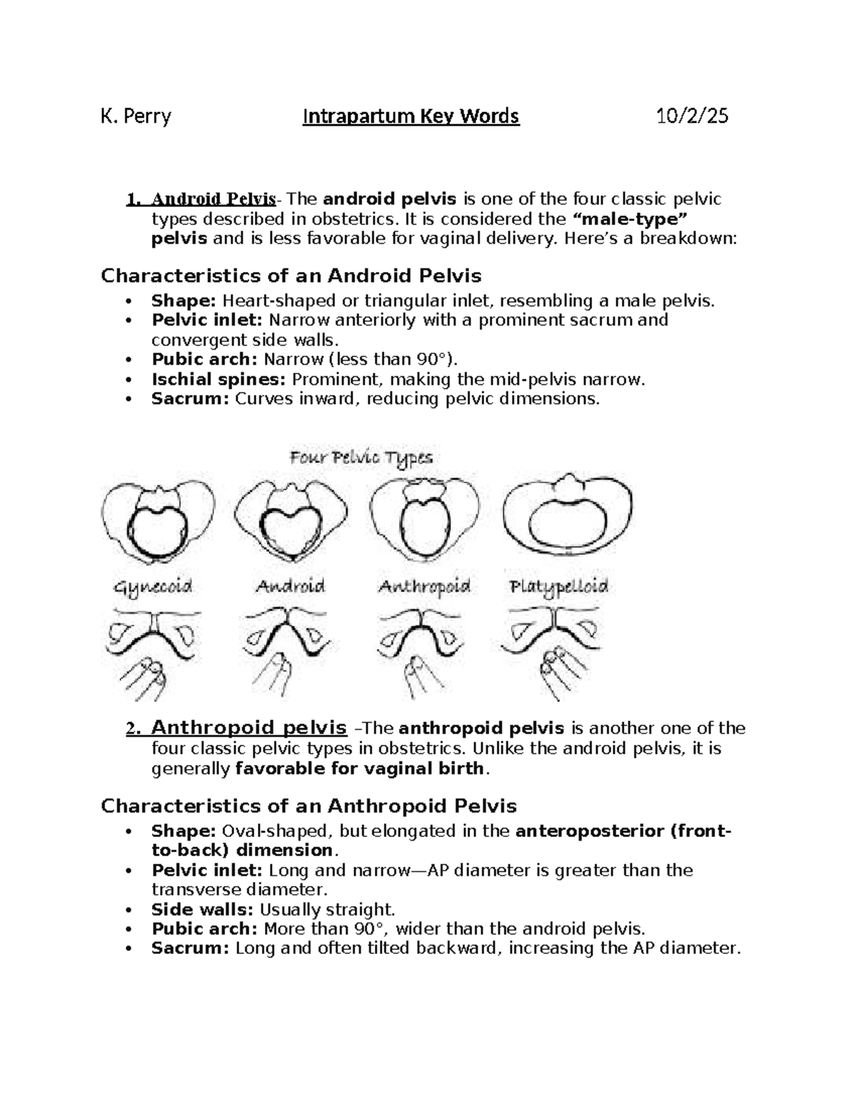 Intrapartum Key Terms for Maternal Care: A Comprehensive Guide - Studocu