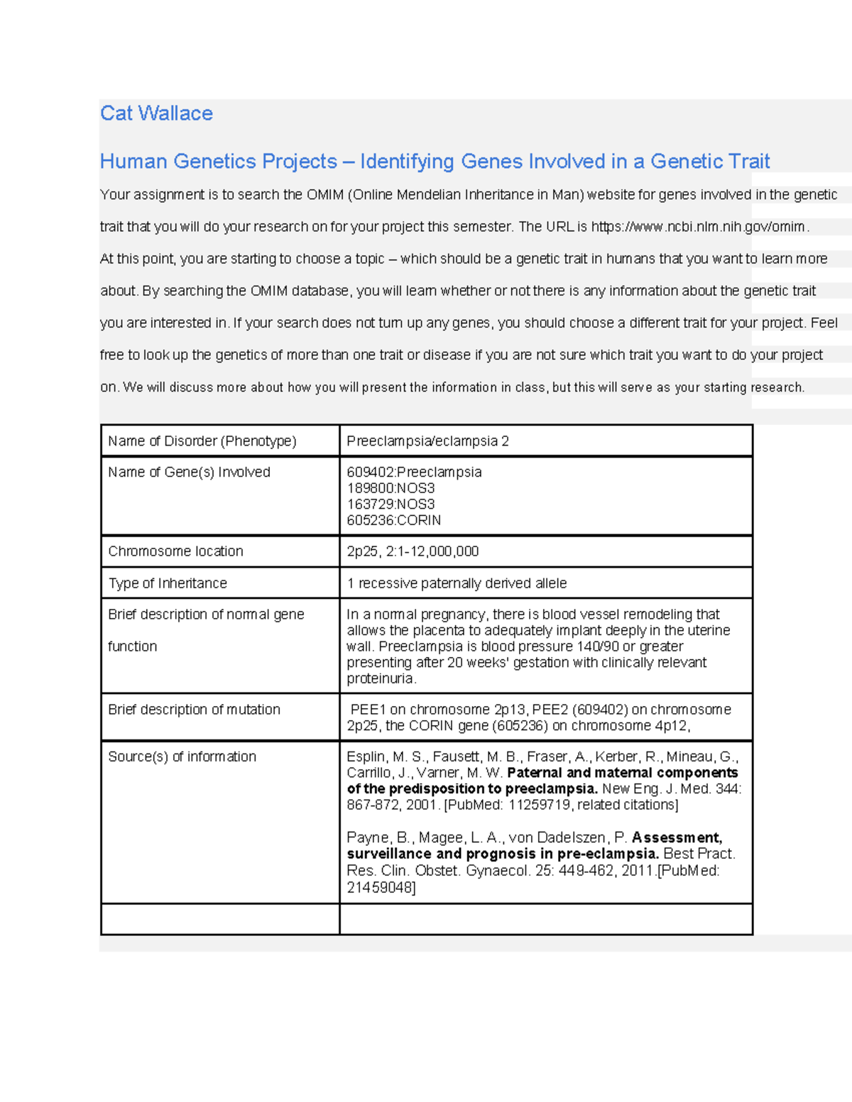 Genetics Project: Identifying Genes for Human Traits (BIO 101) - Studocu