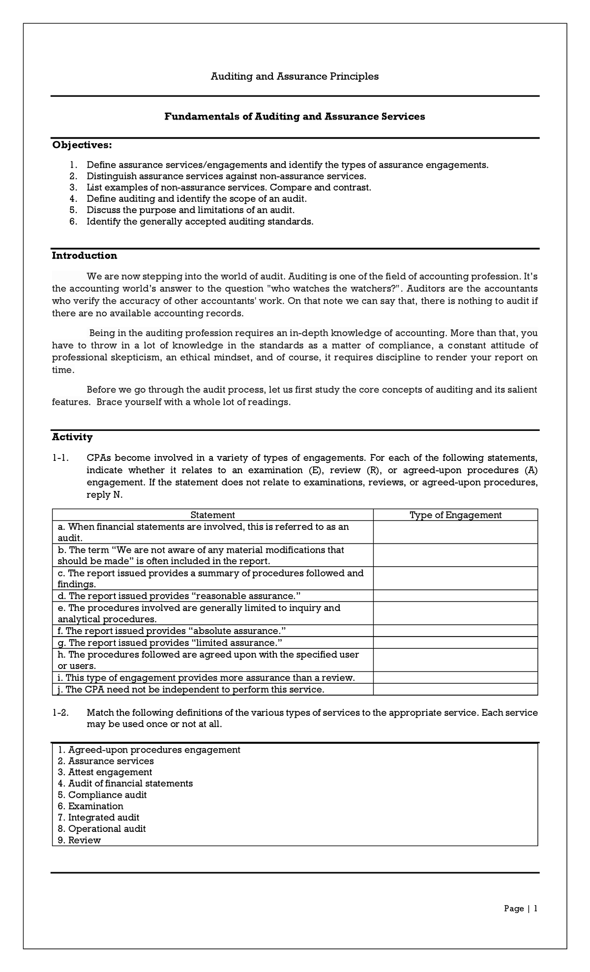 Module I Auditing And Assurance Principles Warning Tt Undefined Function 32 Auditing And
