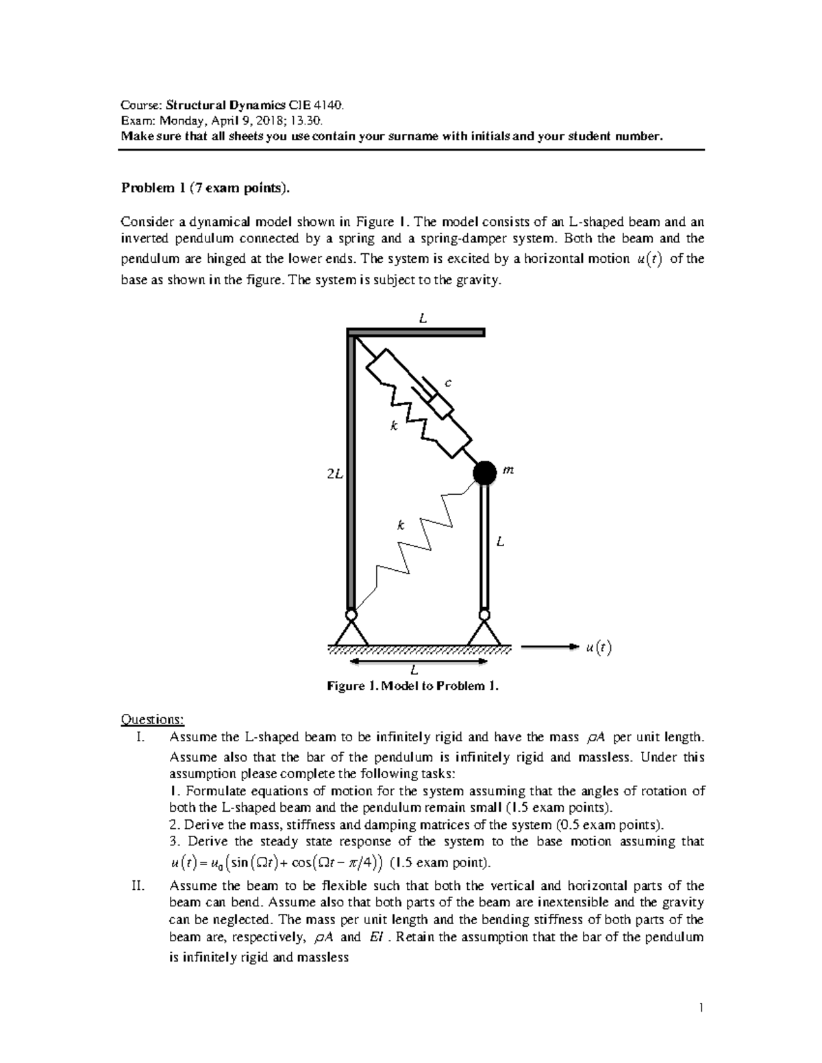 CIE 4140: Exam Paper, April 9, 2018 - Questions & Solutions - Studeersnel