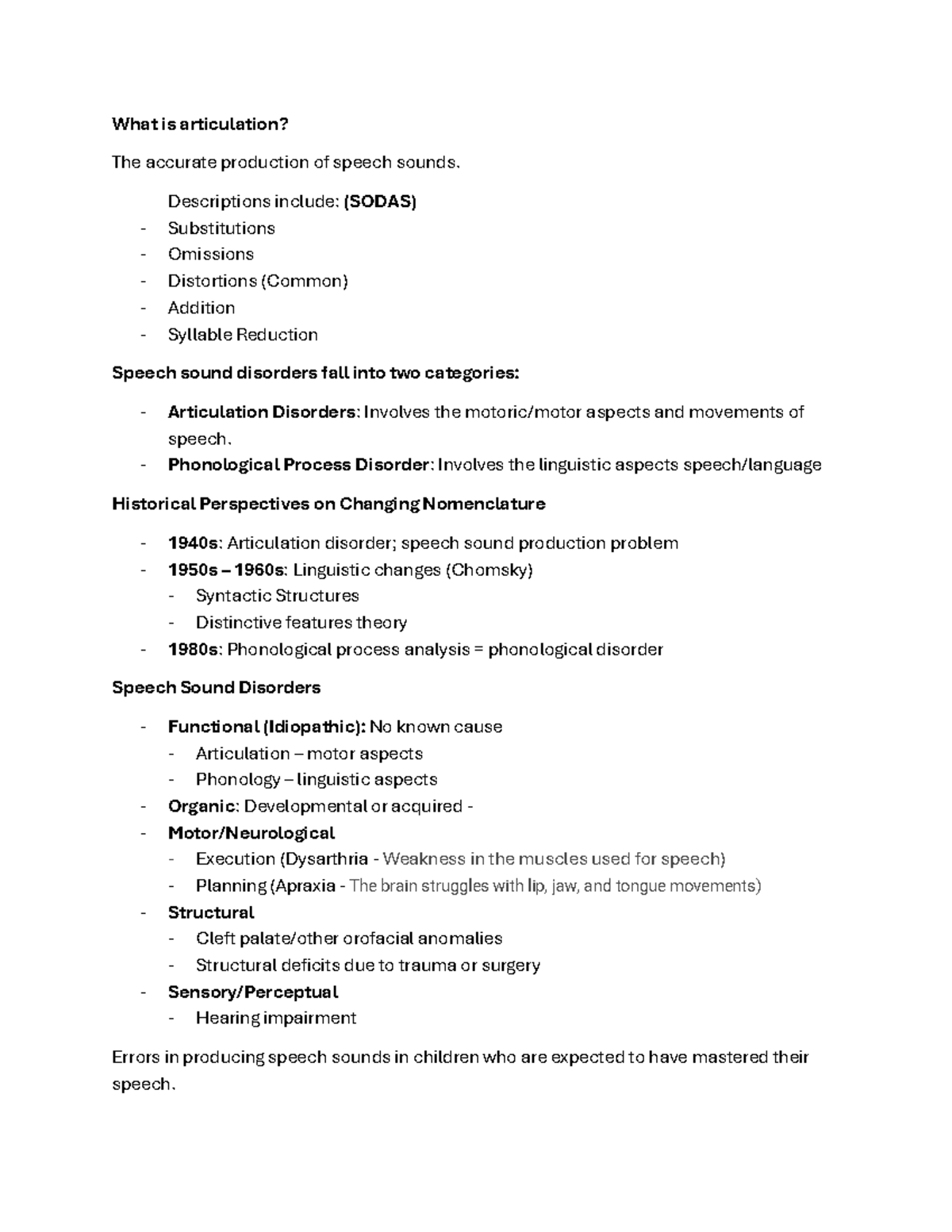 Comprehensive Guide to Speech Production (SPEECH 101) - Studocu