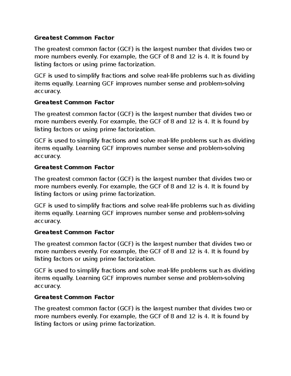 Understanding the Greatest Common Factor (GCF) - Studocu