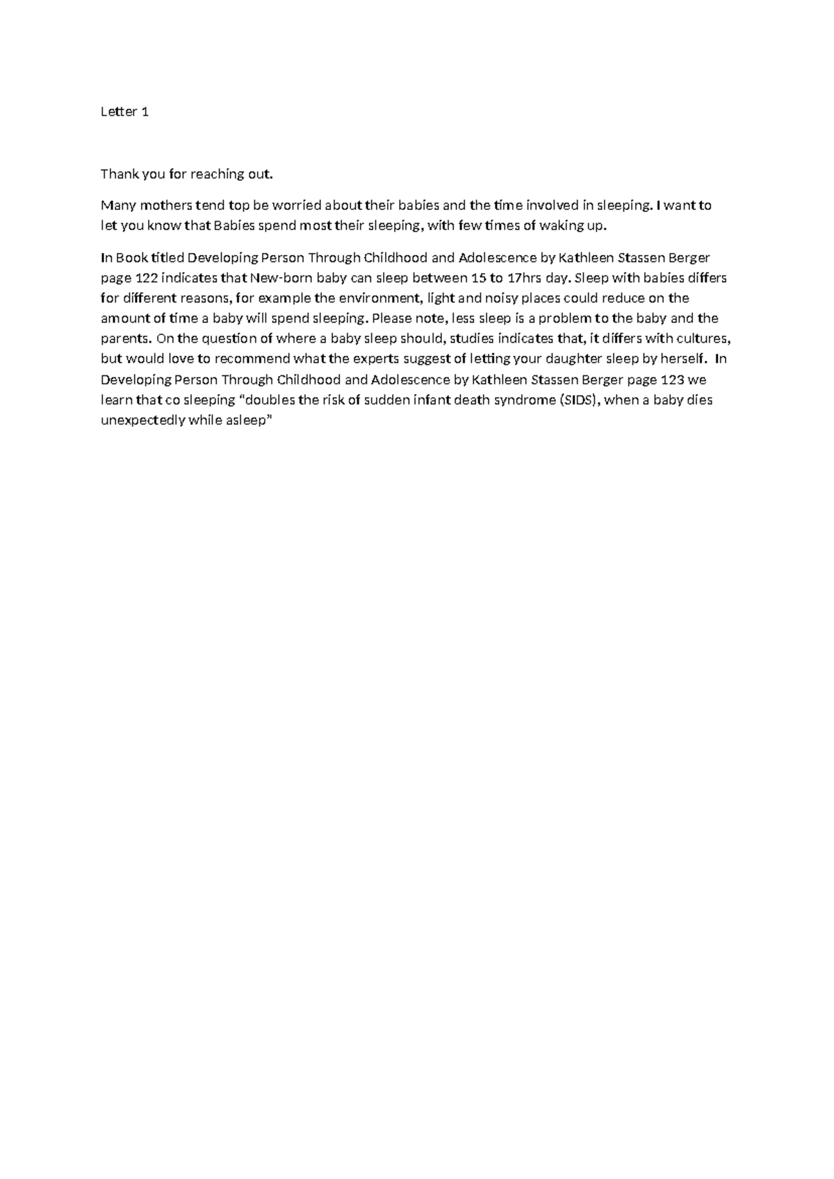 W04 Assignment: Analysis of 'Dear Abby' Letters on Infant Sleep - Studocu