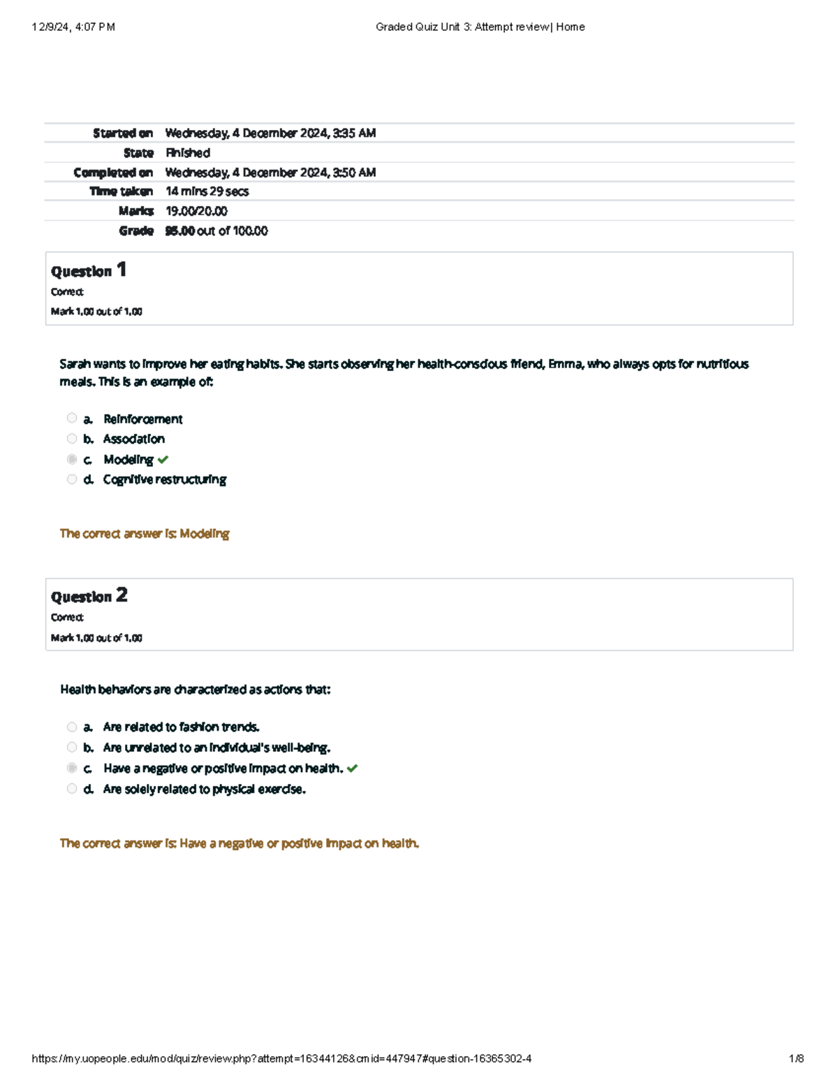 PSYC 1111 Graded Quiz Unit 3 Review and Answer Key - Studocu
