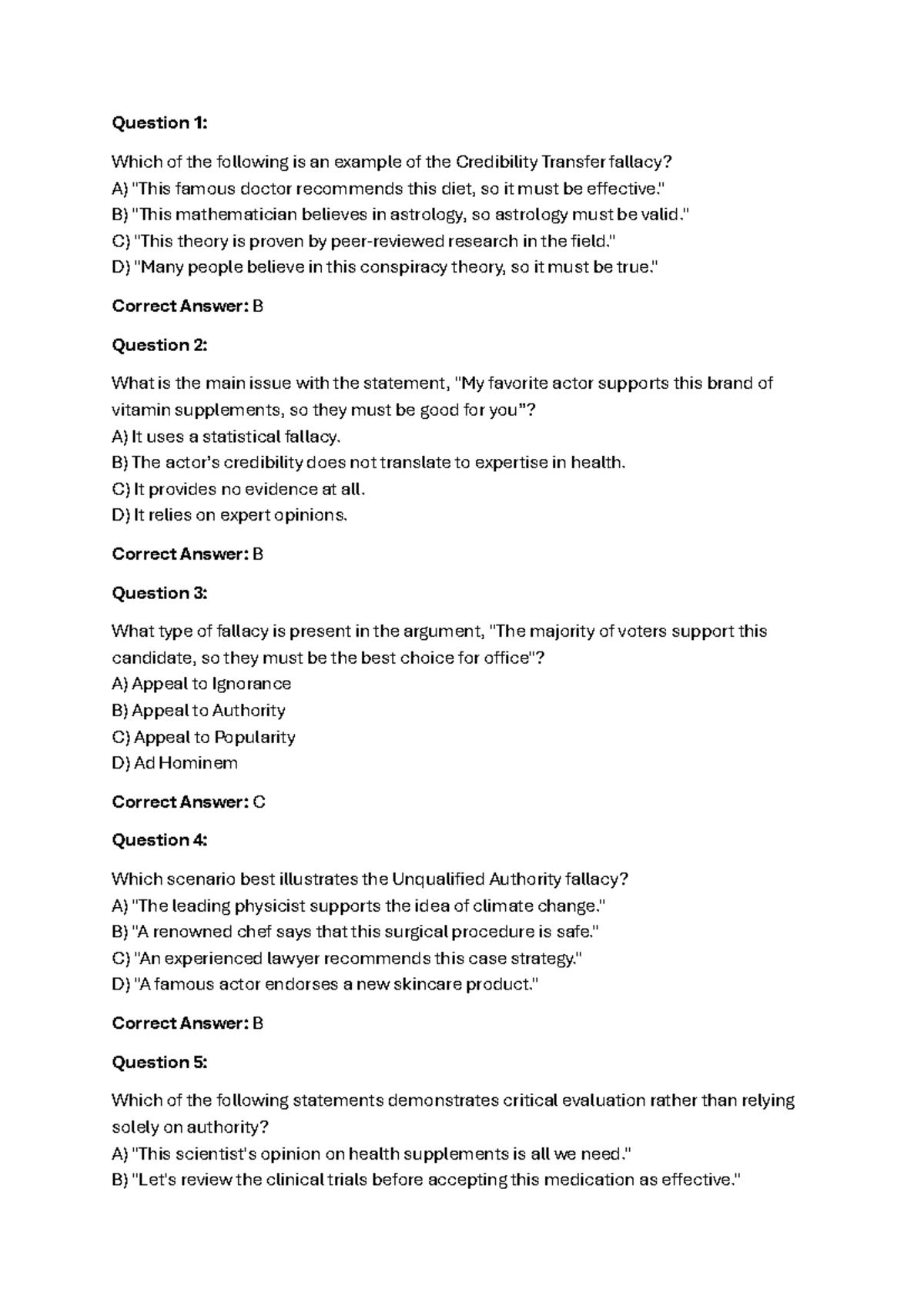 Fallacy Analysis: Credibility Transfer & Unqualified Authority (Fallacy ...