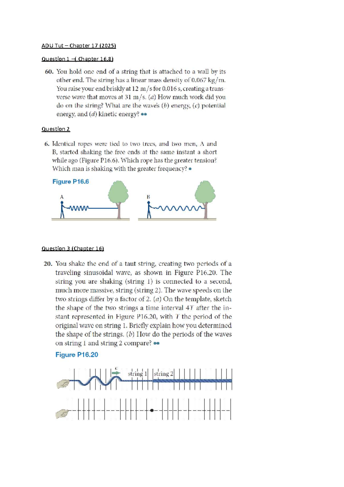 Chapter 17 Questions ADU Tut 2025: Sound & Frequency Analysis - Studocu
