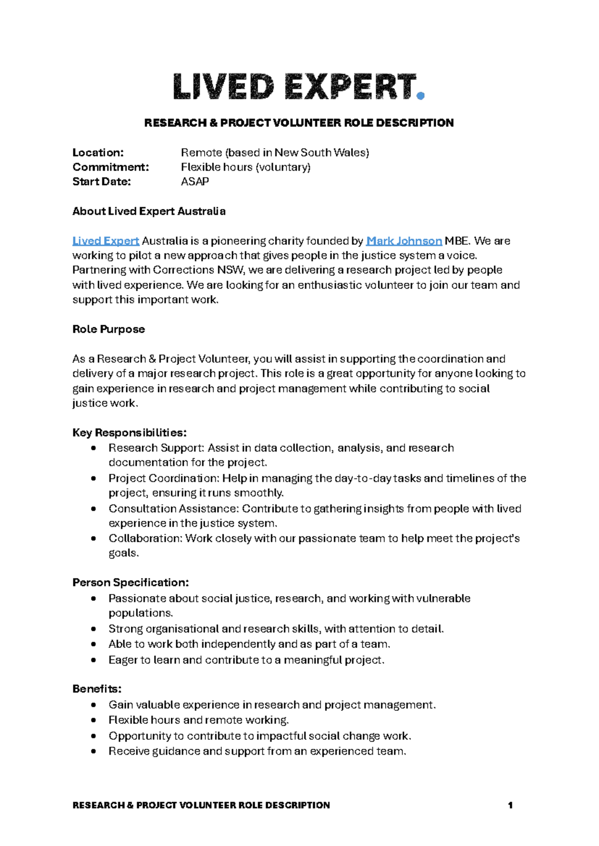 Job Description: Research Project Volunteer Role (Remote) - Studocu