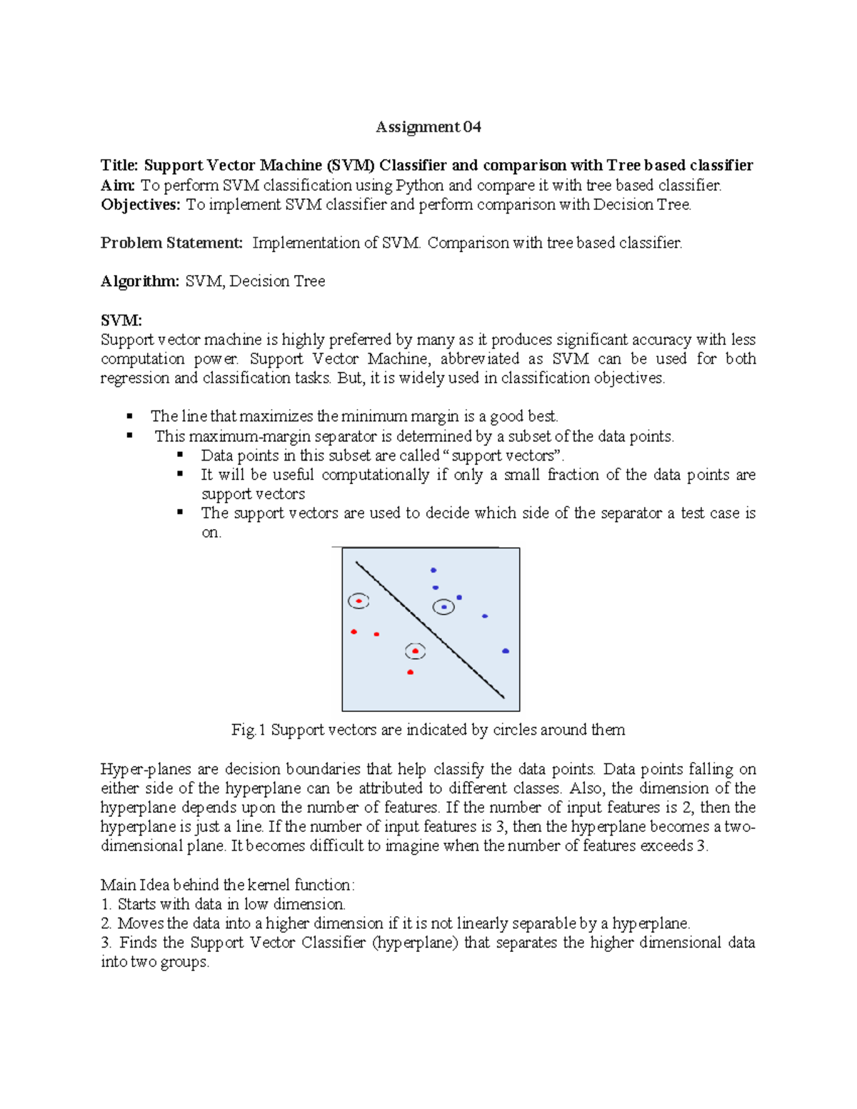 ML Assignment 04: SVM Classifier vs. Decision Tree Comparison - Studocu