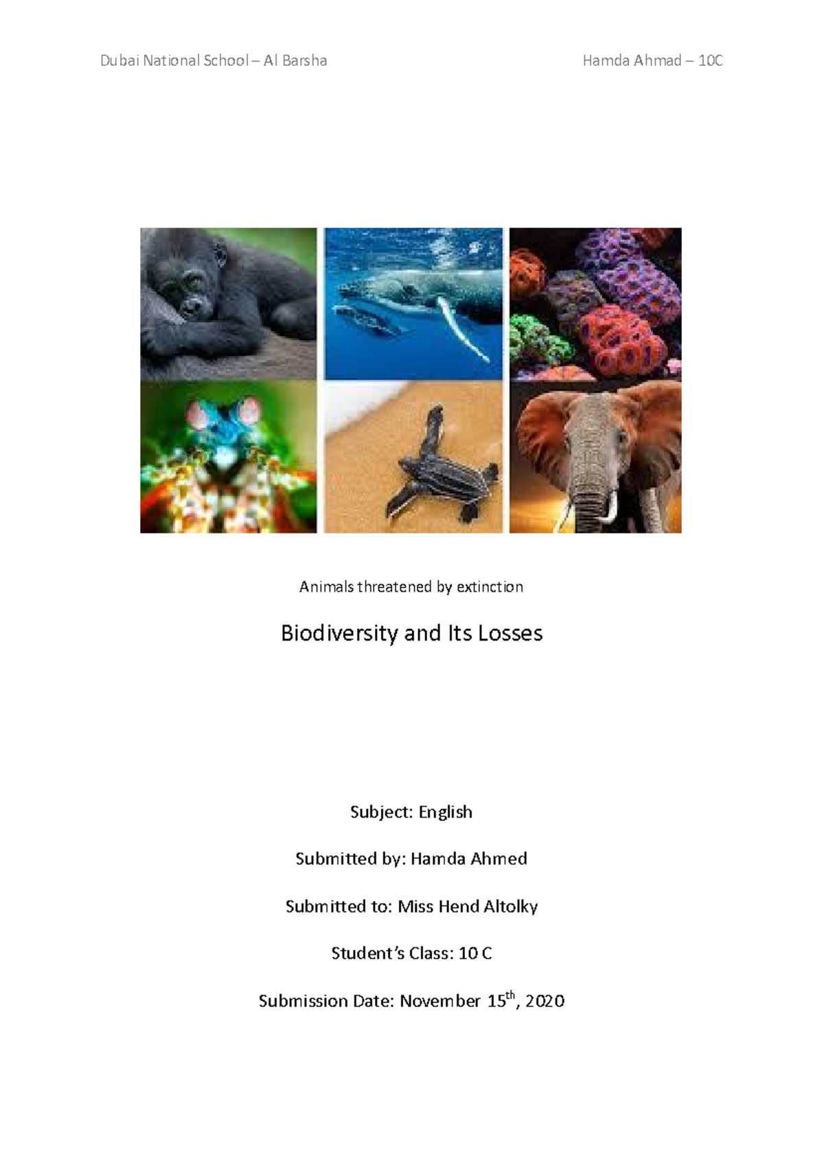 Biodiversity and Extinction: Class 10 C Essay on Ecosystems - Studocu