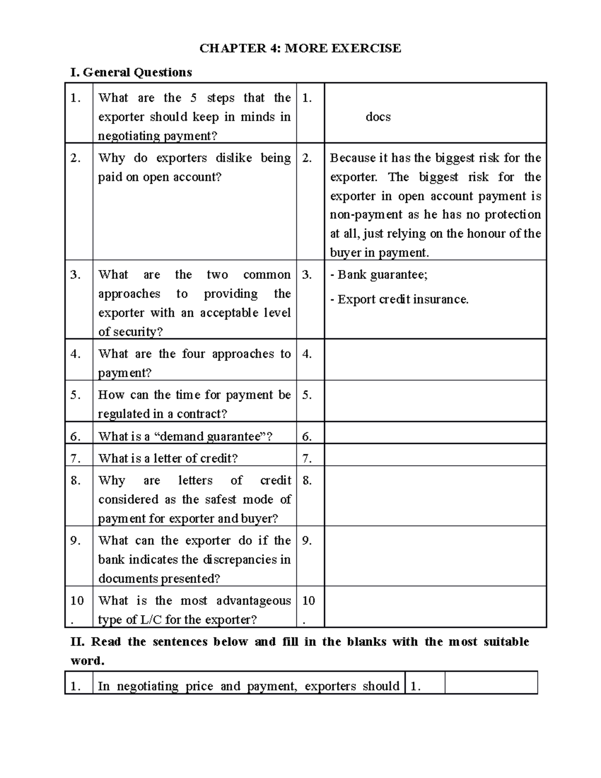 BÀI TẬP Chapter 2 STS Ver - CHAPTER 4: MORE EXERCISE I. General Questions What are the 5 steps ...