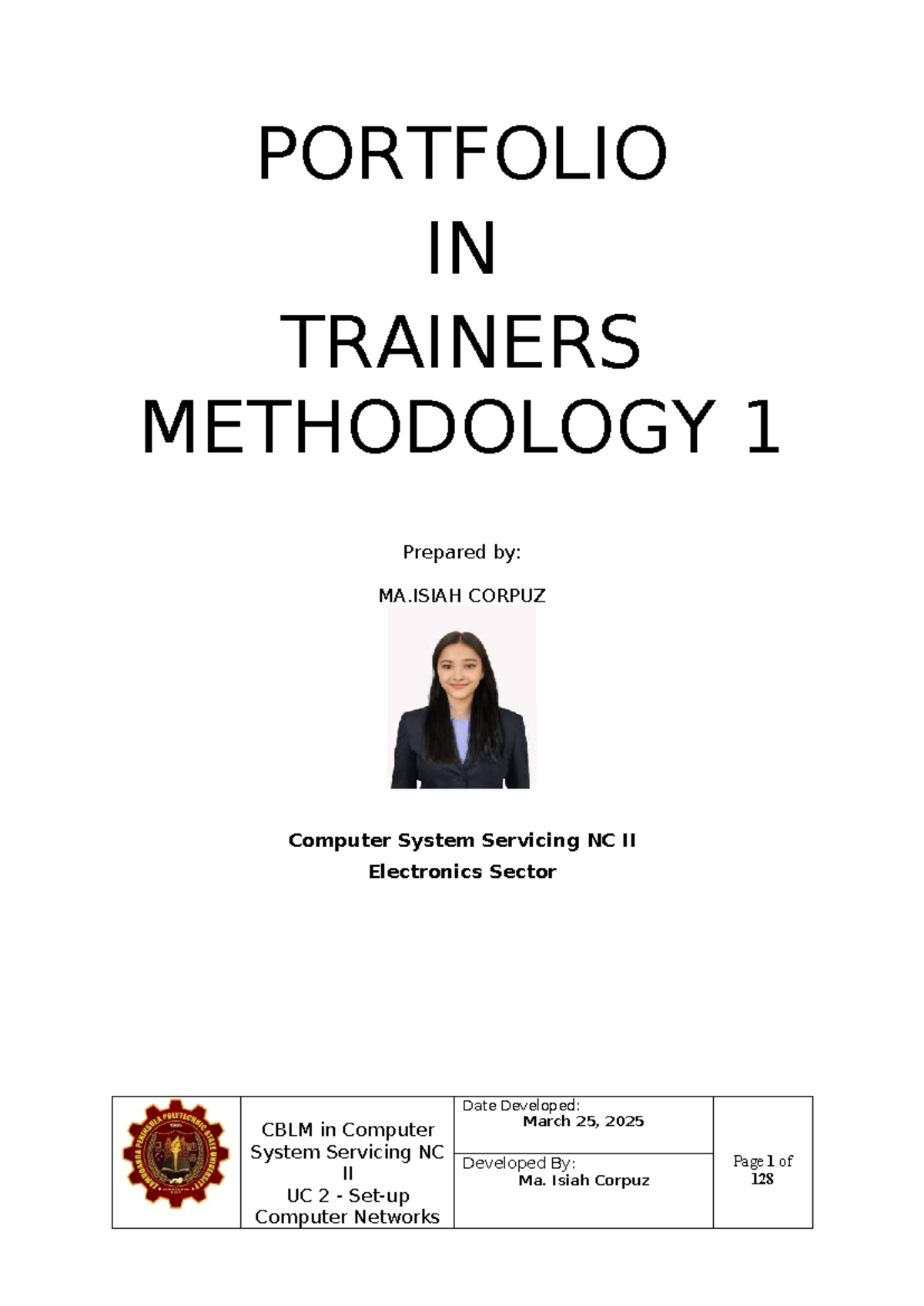 Portfolio in trainers methodology NC II: Computer system servicing ...