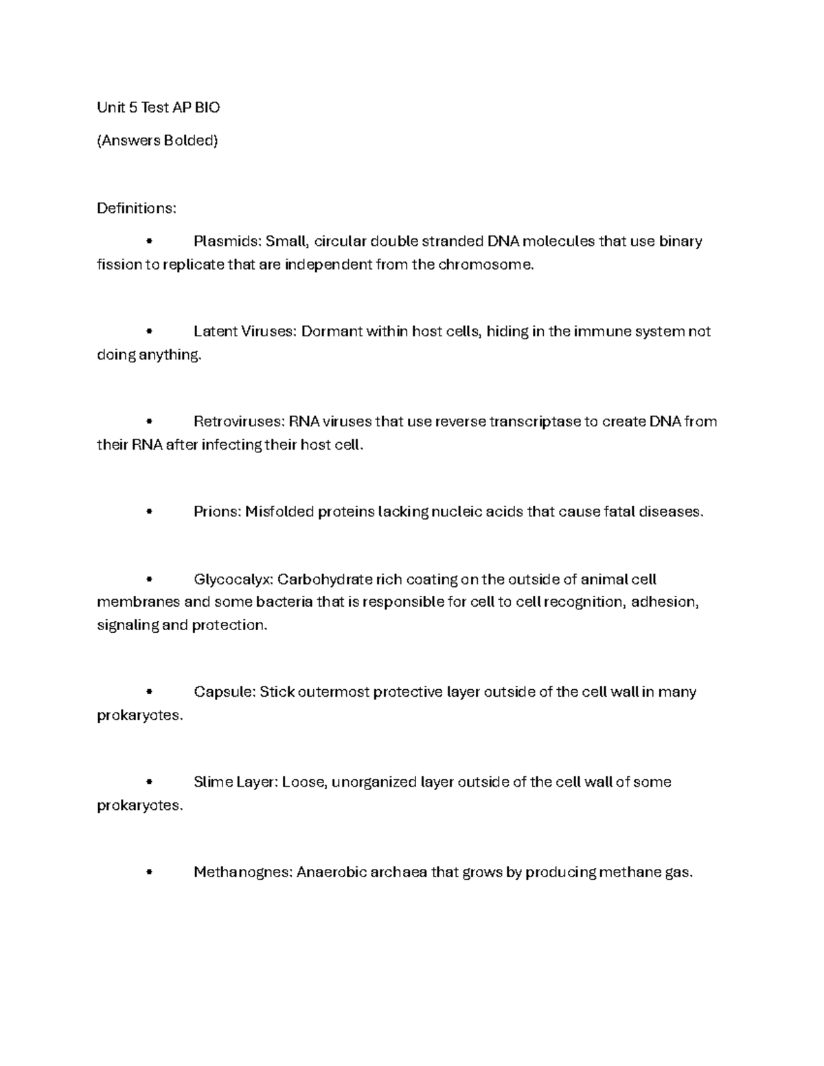 Unit 5 Study Guide AP BIO: Key Definitions & Concepts - Studocu