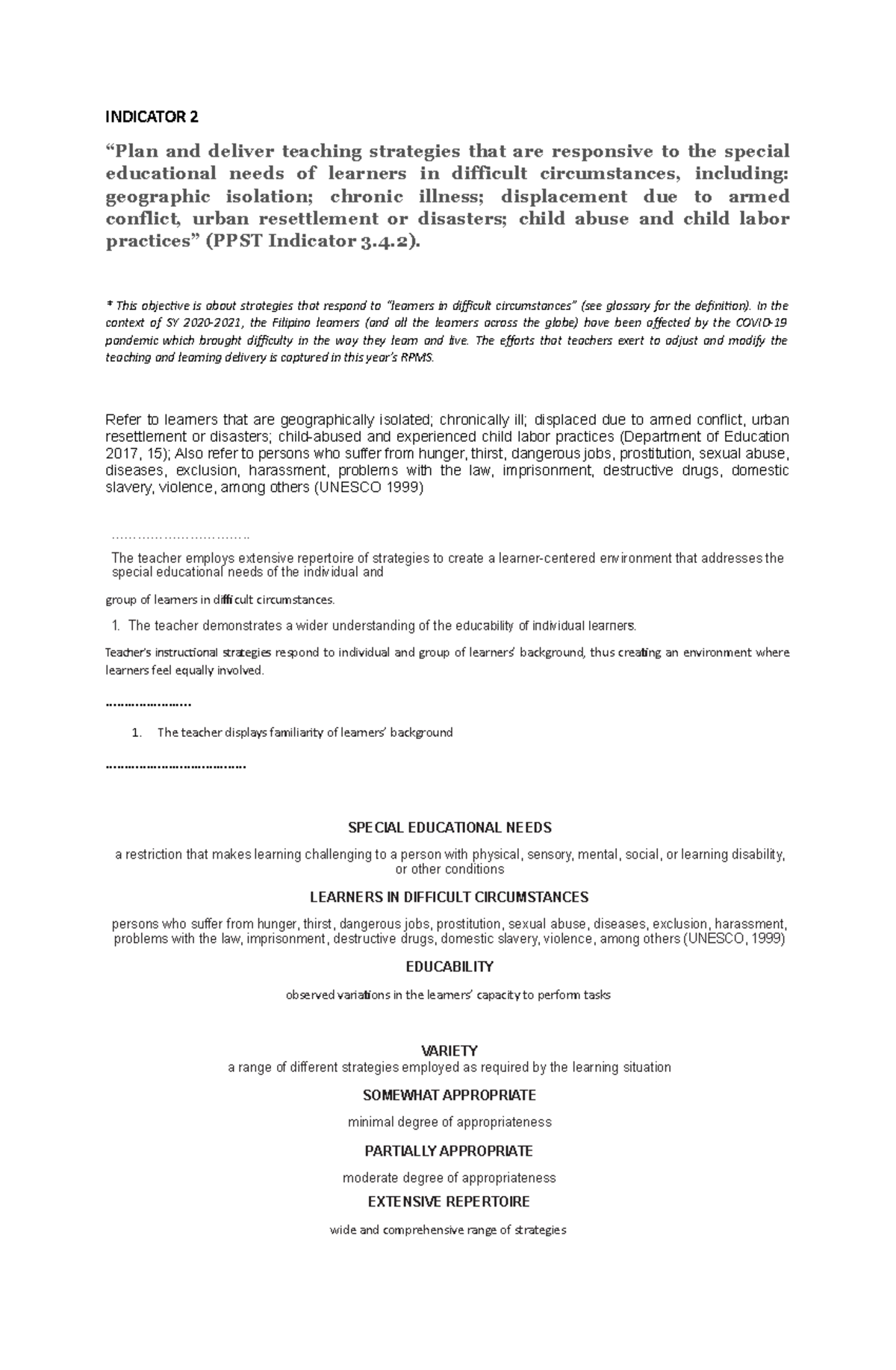 Teaching Strategies for Learners in Difficult Circumstances (PPST 3.4.2 ...